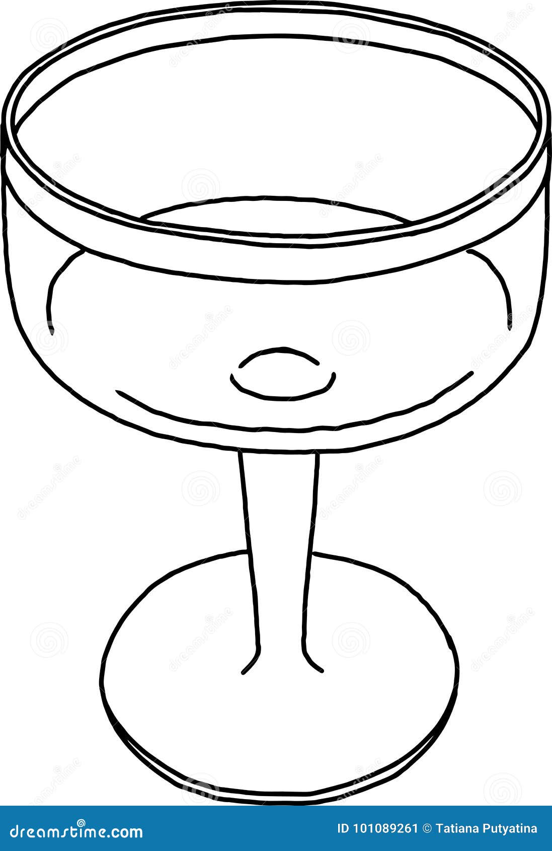 Glass goblet Sketch doodle stock illustration. Illustration of outline ...