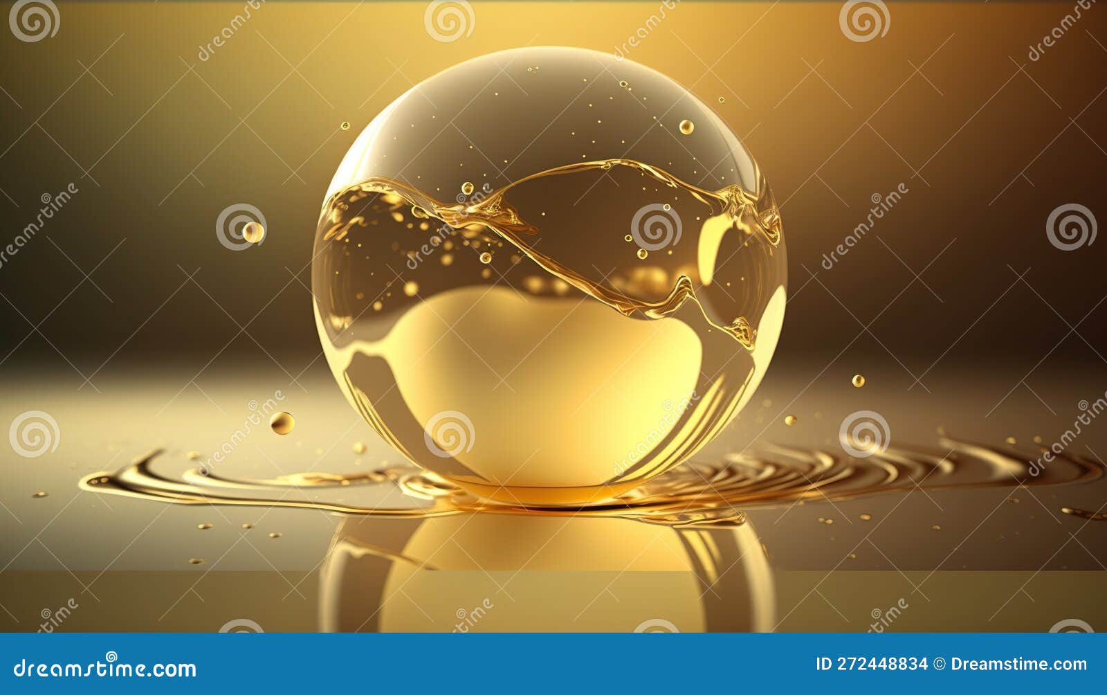 Glass Golden Ball.Golden Background.Generative Ai Stock Vector ...