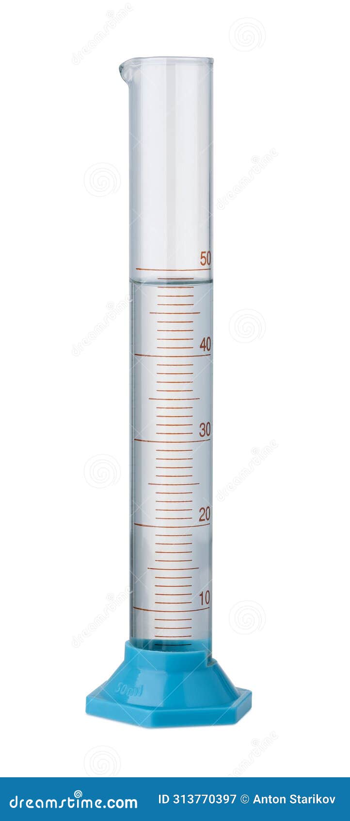 Glass Graduated Measuring Cylinder Stock Image - Image of transparent ...