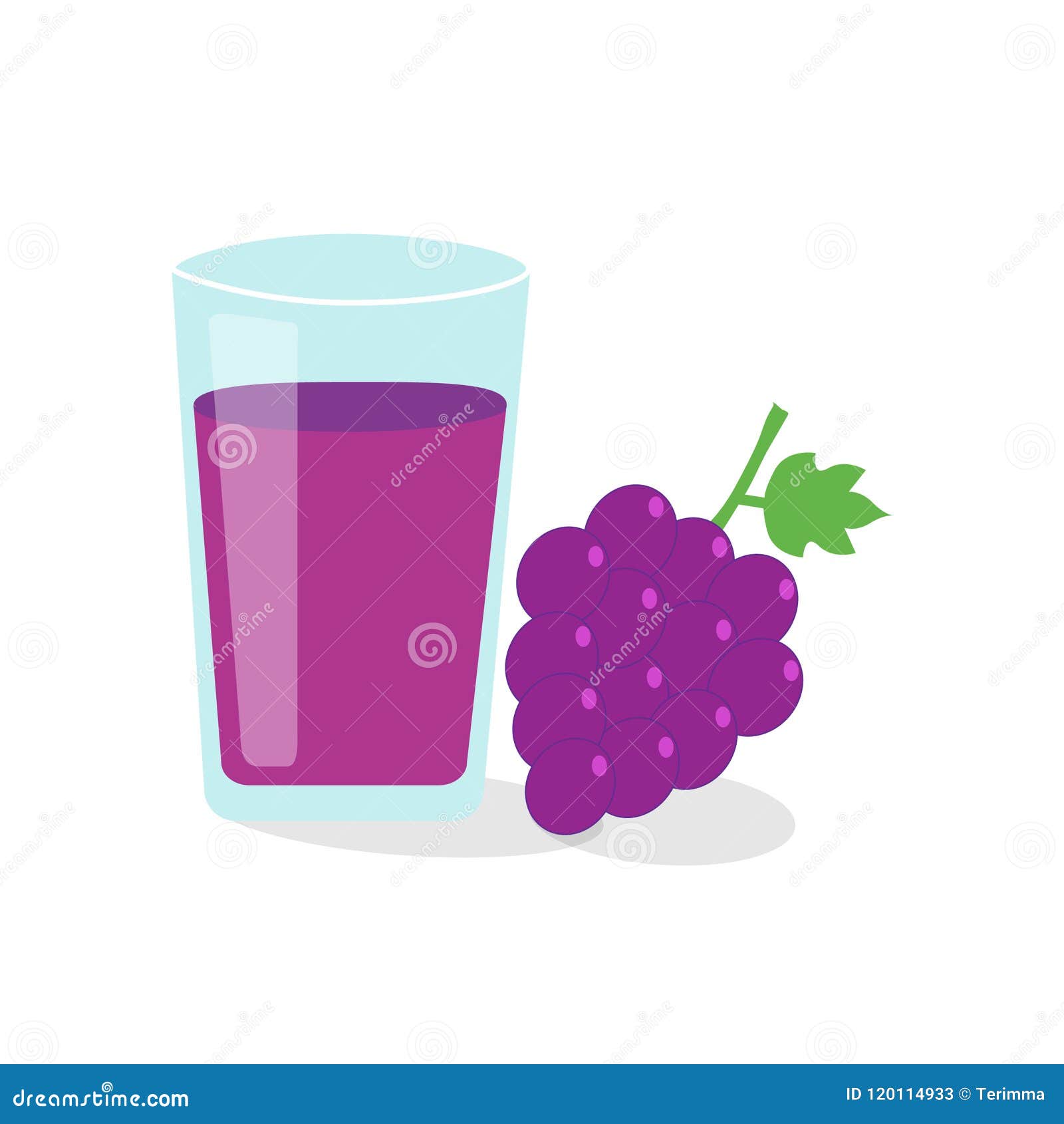 Grape Juice Realistic Glass Bottle With Label Vector Illustration ...