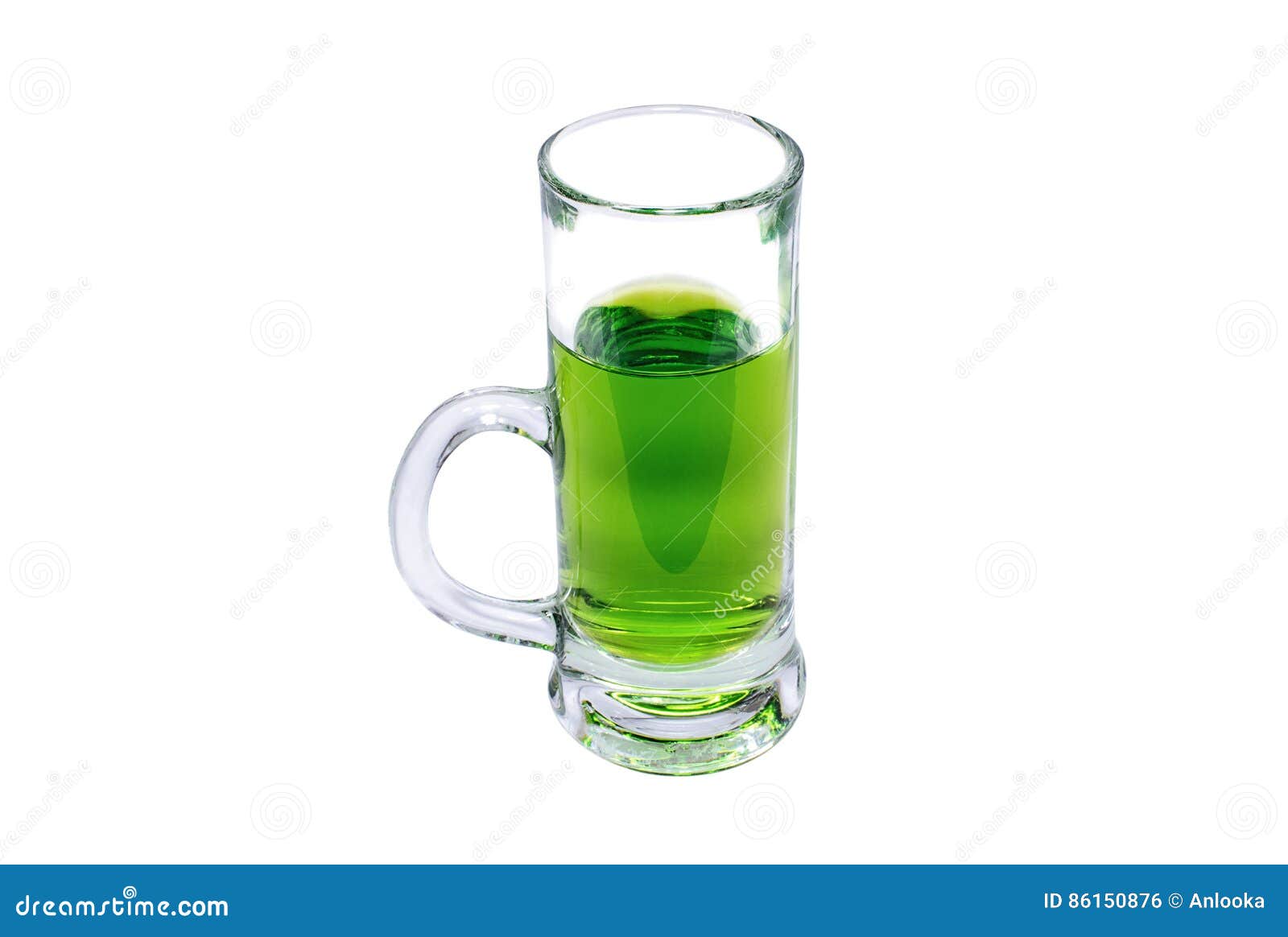 Glass of Green Absinthe on White Stock Photo - Image of restaurant ...