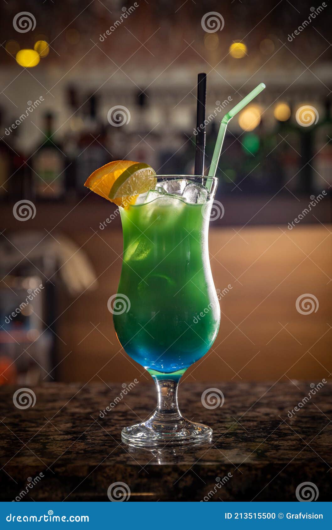 Glass of Green Alcoholic Cocktail Stock Photo - Image of refreshment ...
