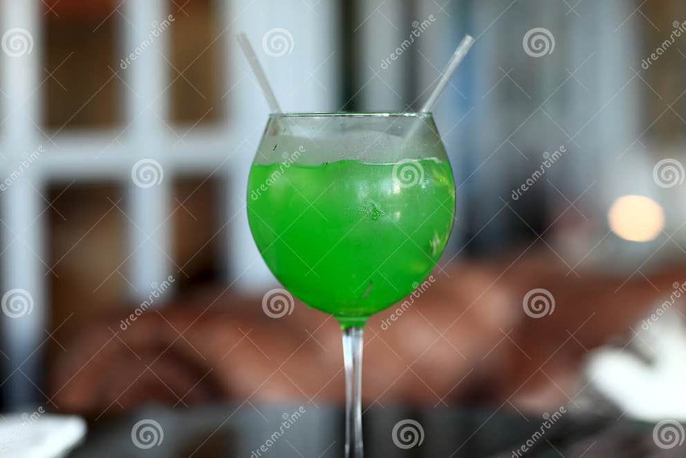 Glass of green lemonade stock photo. Image of cafe, healthy - 33798794
