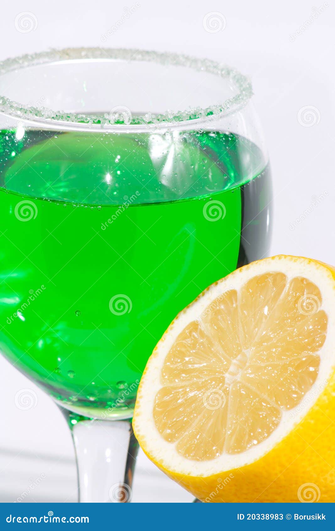 The Glass of Green Lemonade and Lemon Stock Image - Image of alcoholic ...