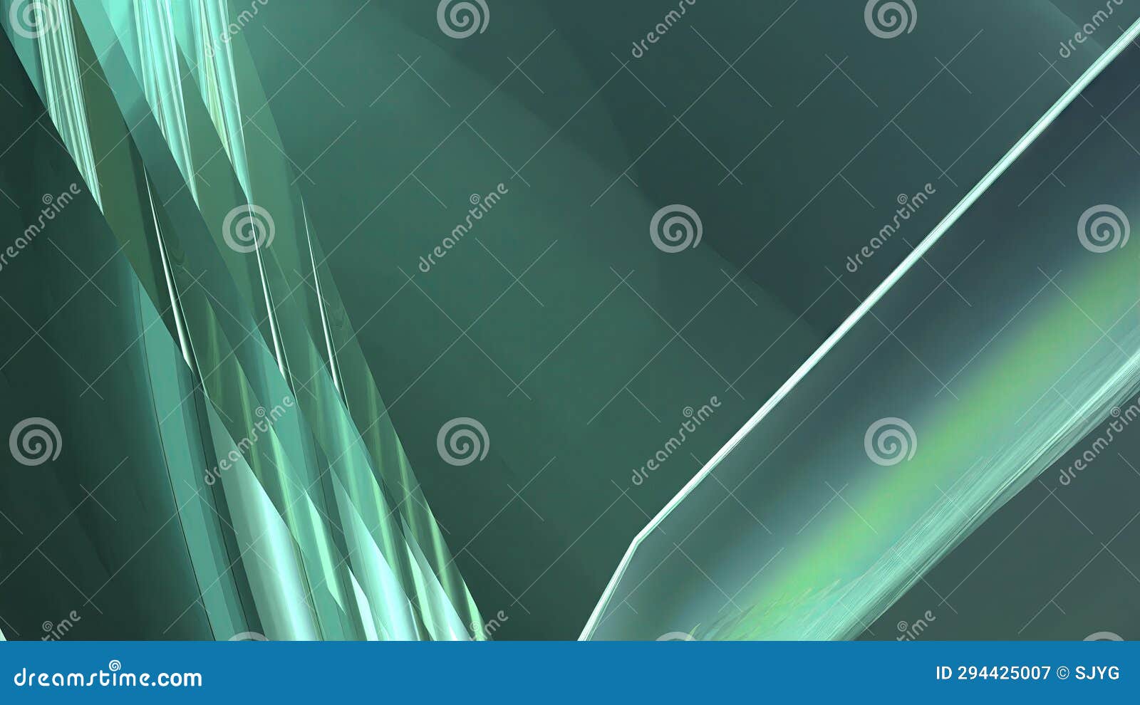 Glass Green Refraction and Reflection Crystal Elegant Modern 3D ...