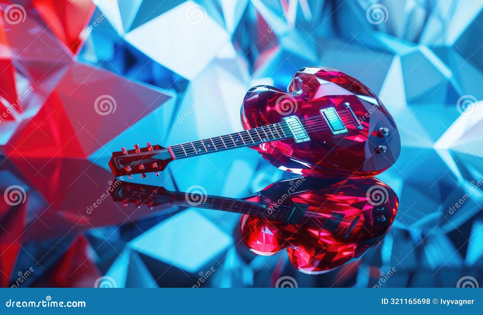 Glass Guitar on Abstract Geometry Background Stock Photo - Image of ...