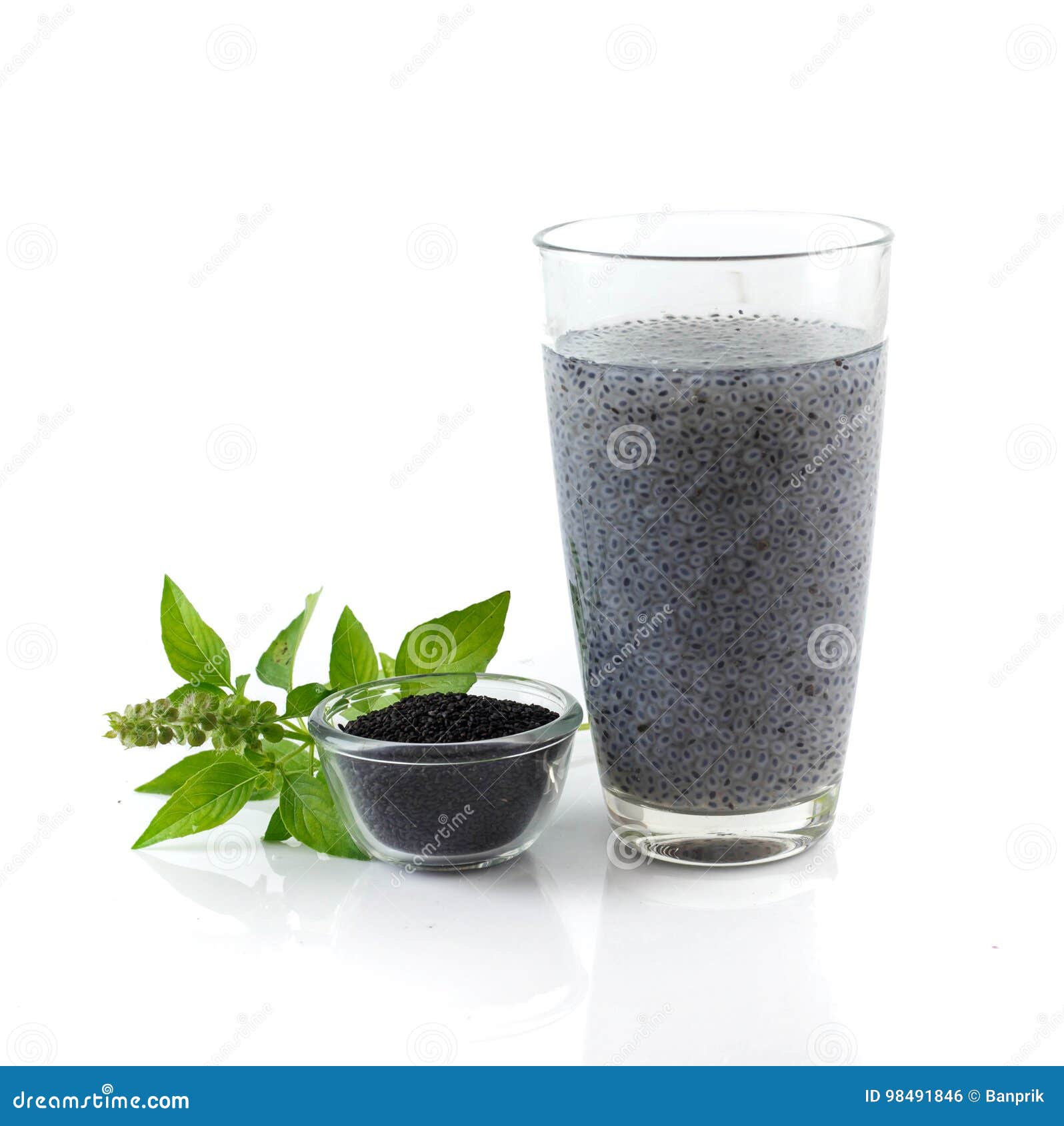 Hairy Basil Plant Grow Background. Lemon Basil Leaves. Vegetarian And ...