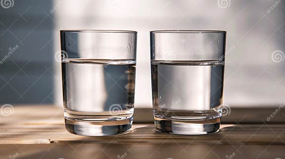 Glass Half Full or Half Empty Stock Photo - Image of object, purity ...