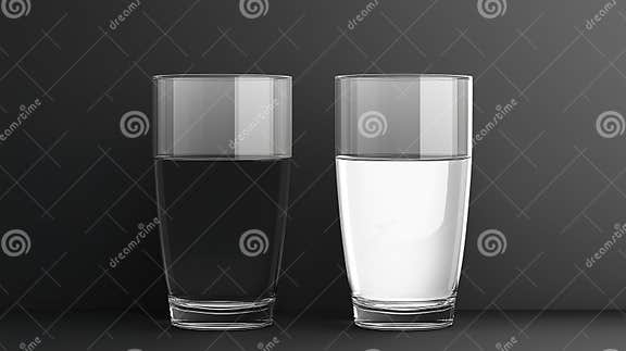 Glass Half Full or Half Empty, Cool Graphic Stock Photo - Image of full ...