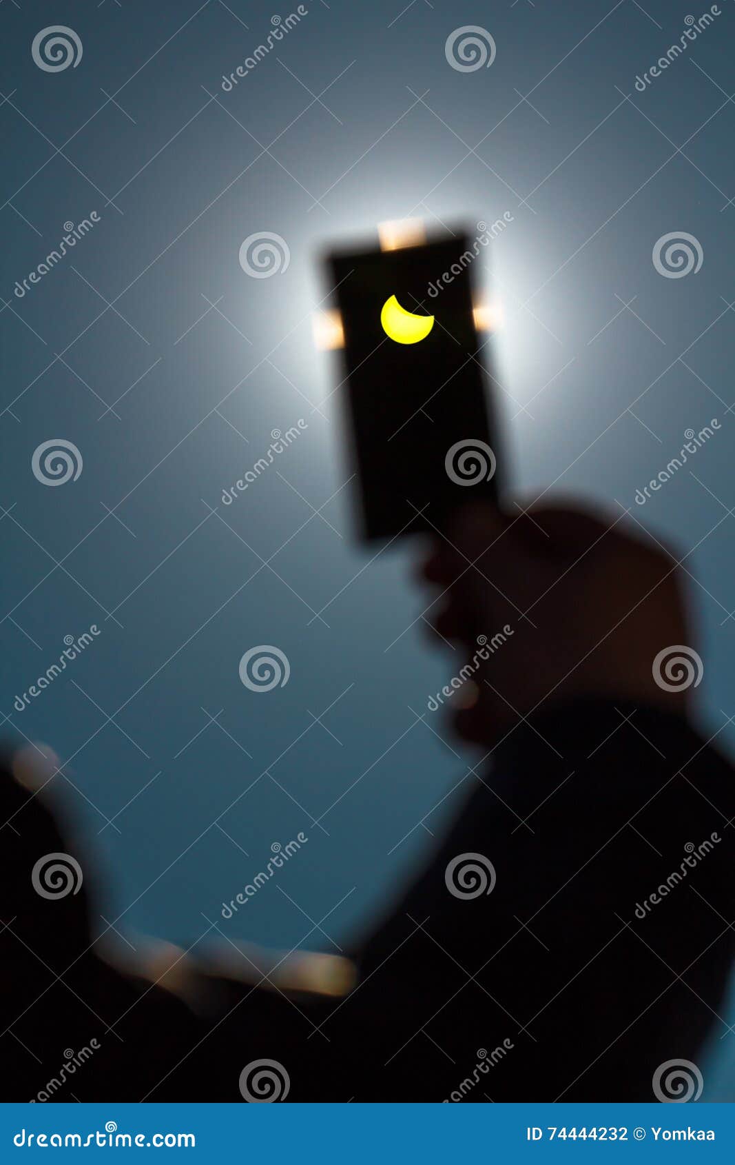 Glass in Hand, Closing the Solar Eclipse Stock Photo - Image of ...