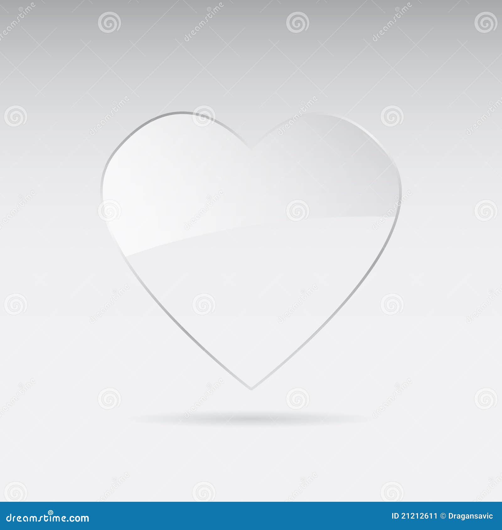 Glass heart stock vector. Illustration of empty, gray - 21212611
