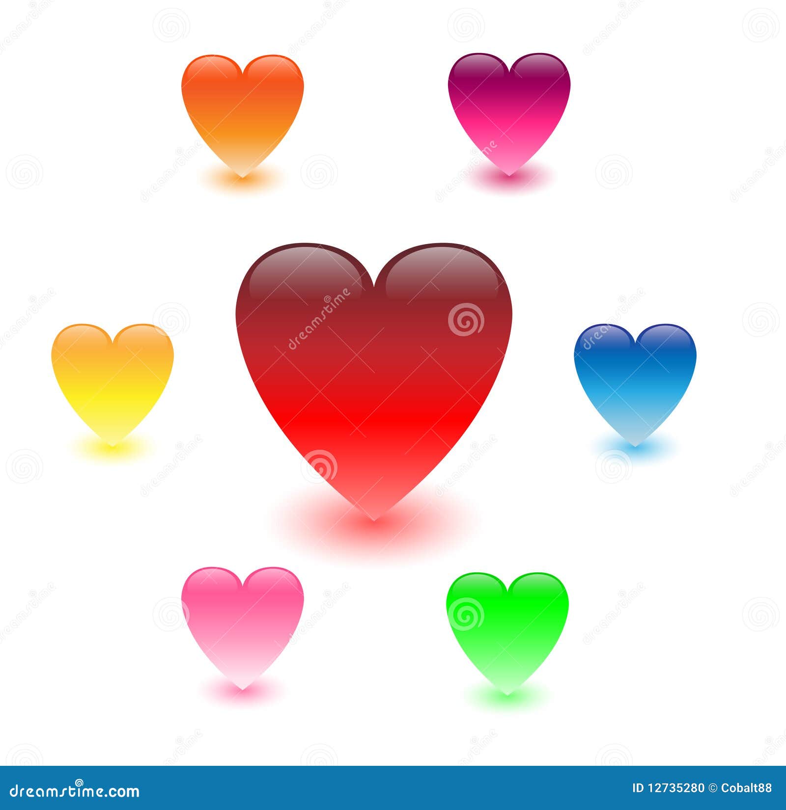 Glass Hearts Vector Illustration Stock Vector - Illustration of blue ...