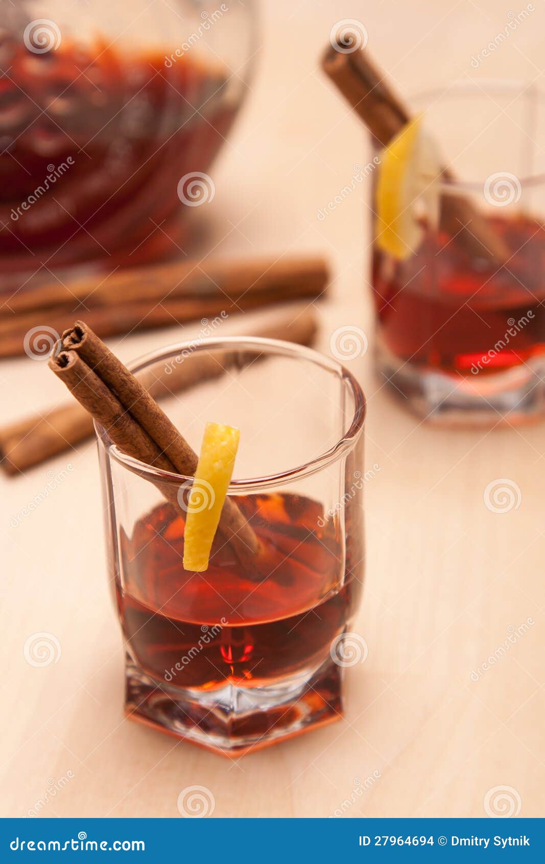 Glass Heating Red Liqueur with Cinnamon Stock Photo - Image of heating ...