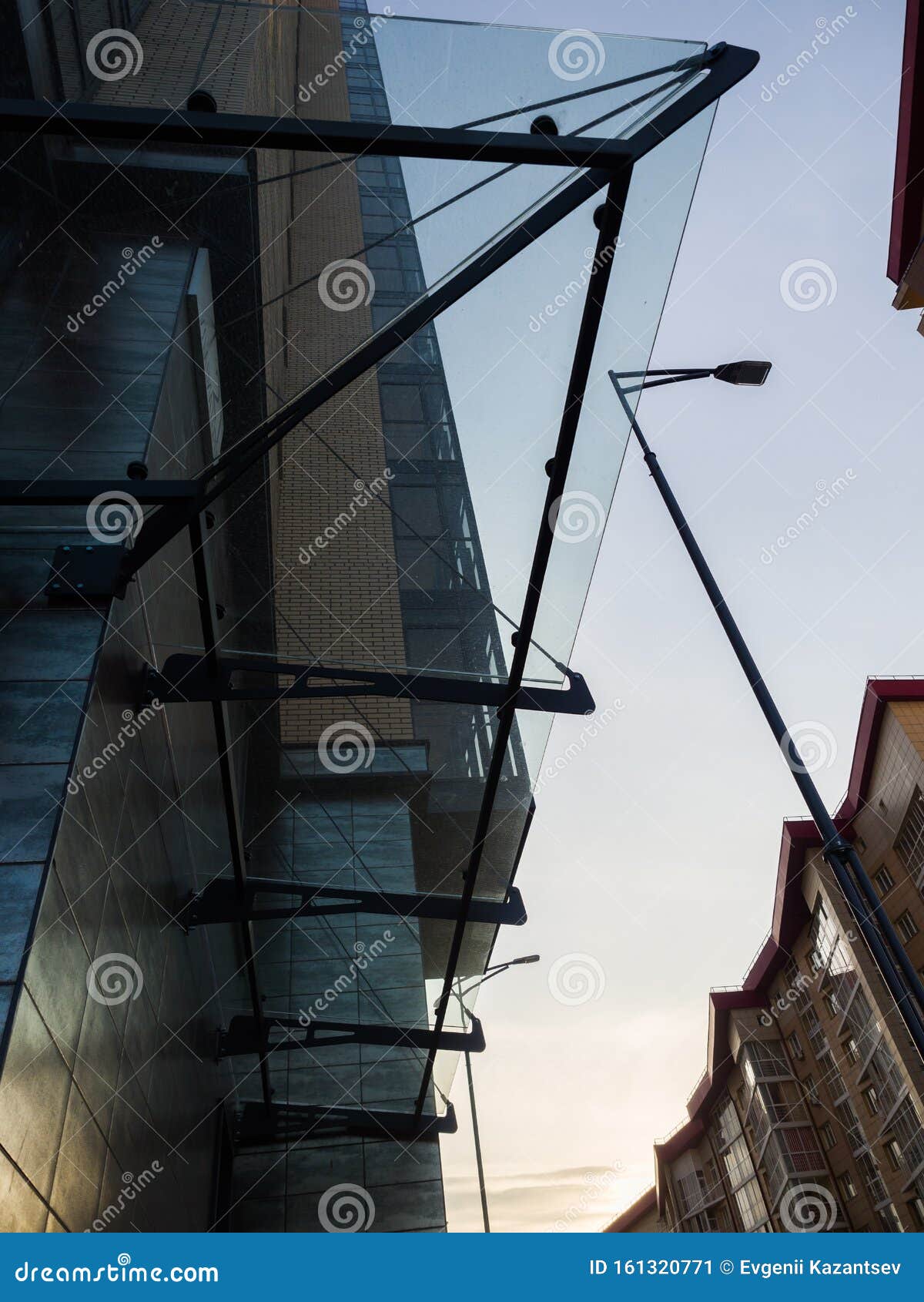 Glass Hi-tech Visor. Bottom View Stock Image - Image of geometry, visor ...
