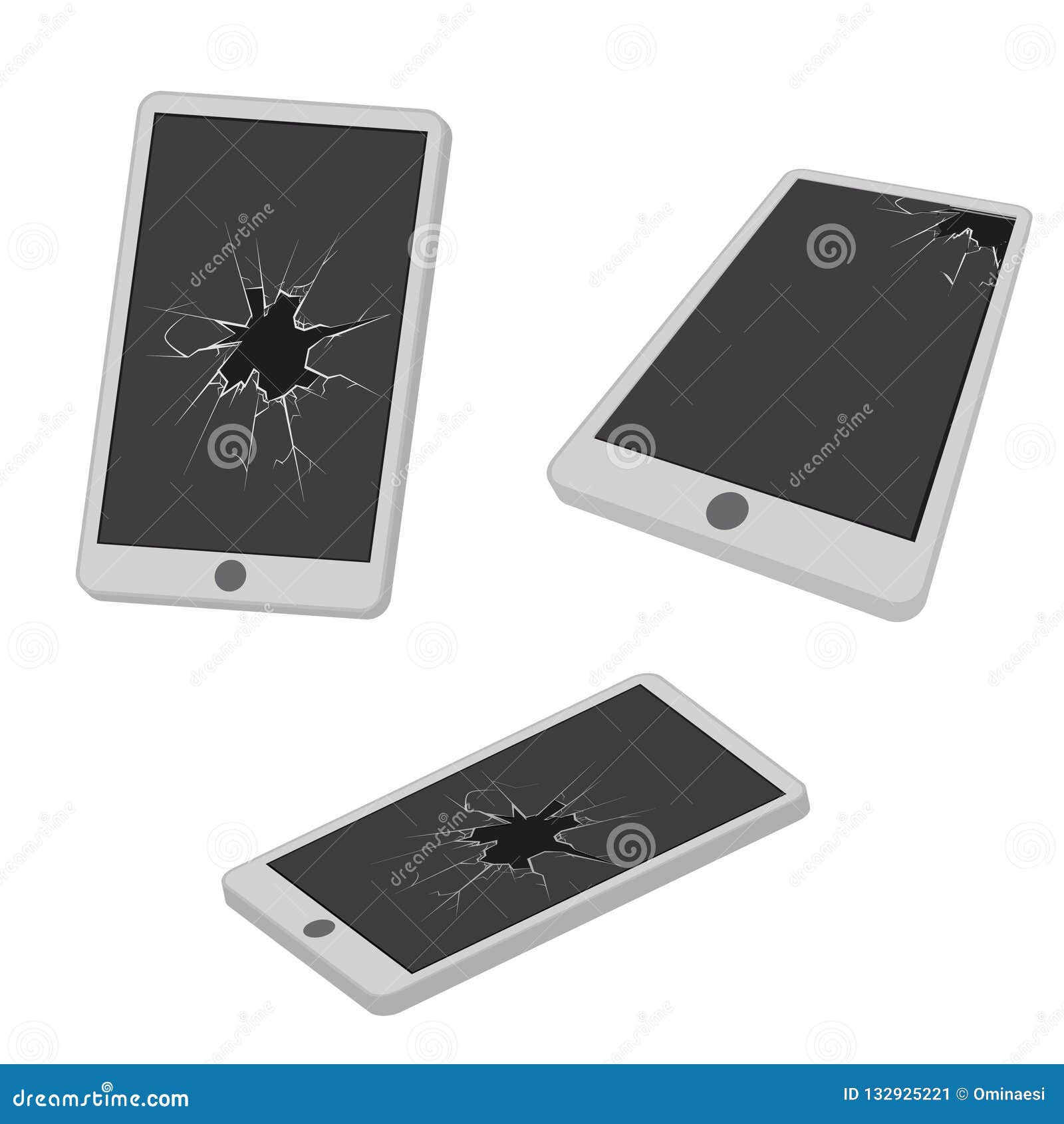 Broken Cell Phone Vector