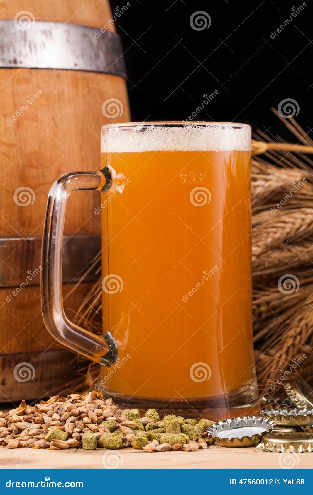 Glass of Home Made Beer on Table Stock Photo - Image of beverage, cold ...