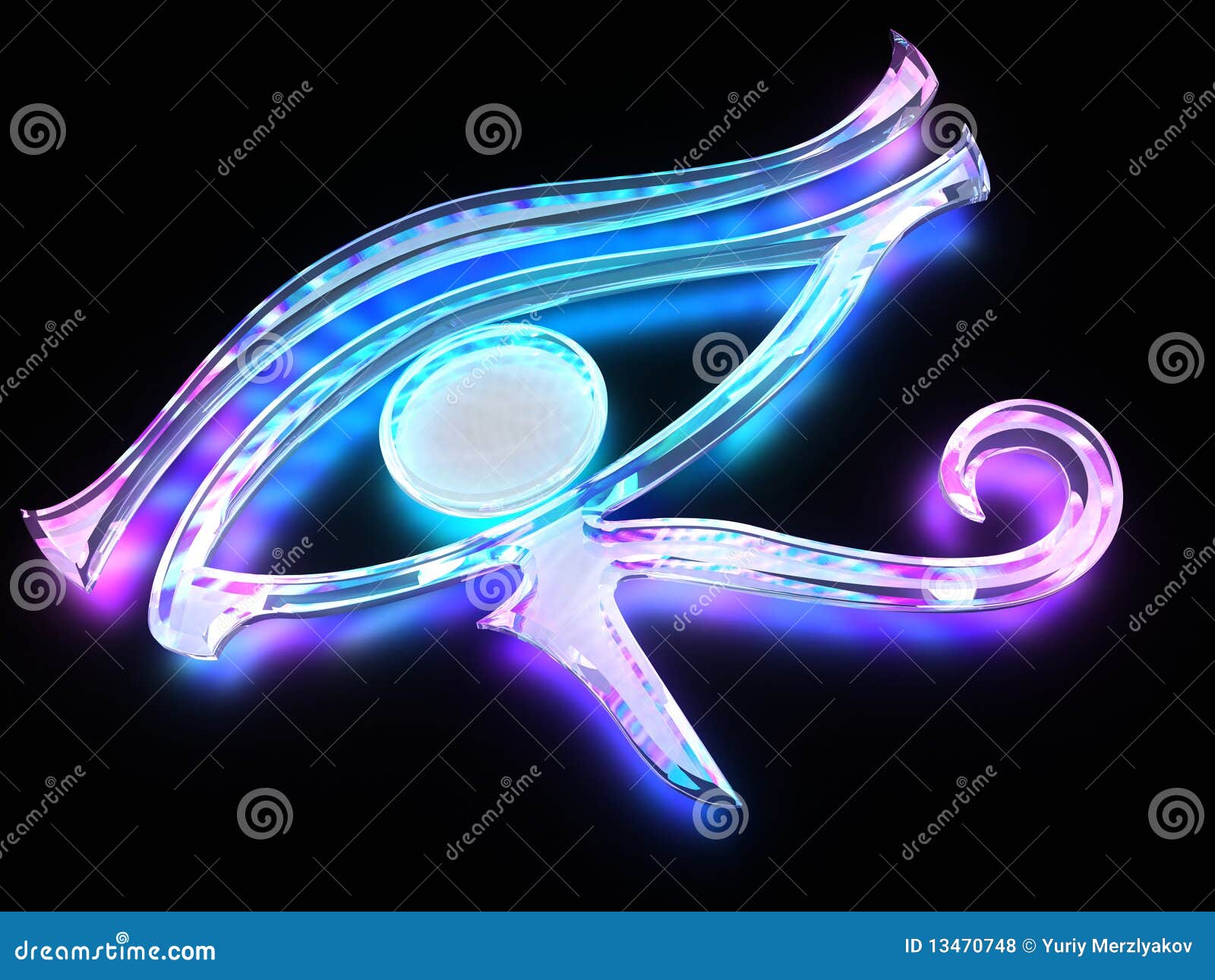 Glass Horus Eye - Sign with Ligh Stock Illustration - Illustration of ...