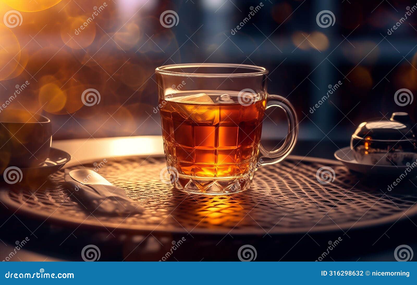 A glass of hot tea stock illustration. Illustration of latte - 316298632
