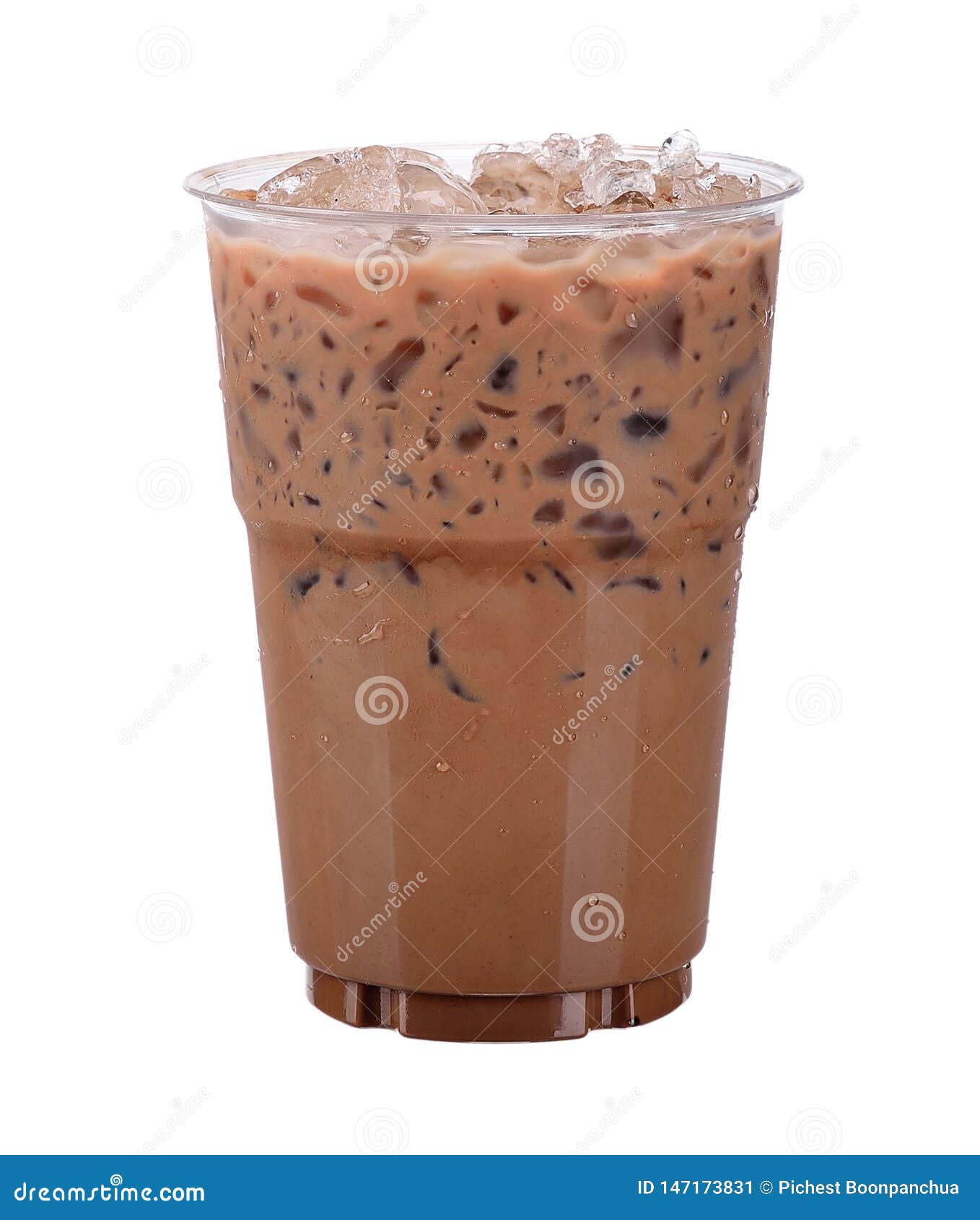 Glass of Ice Cocoa Isolated on White Stock Image - Image of coffe, path ...