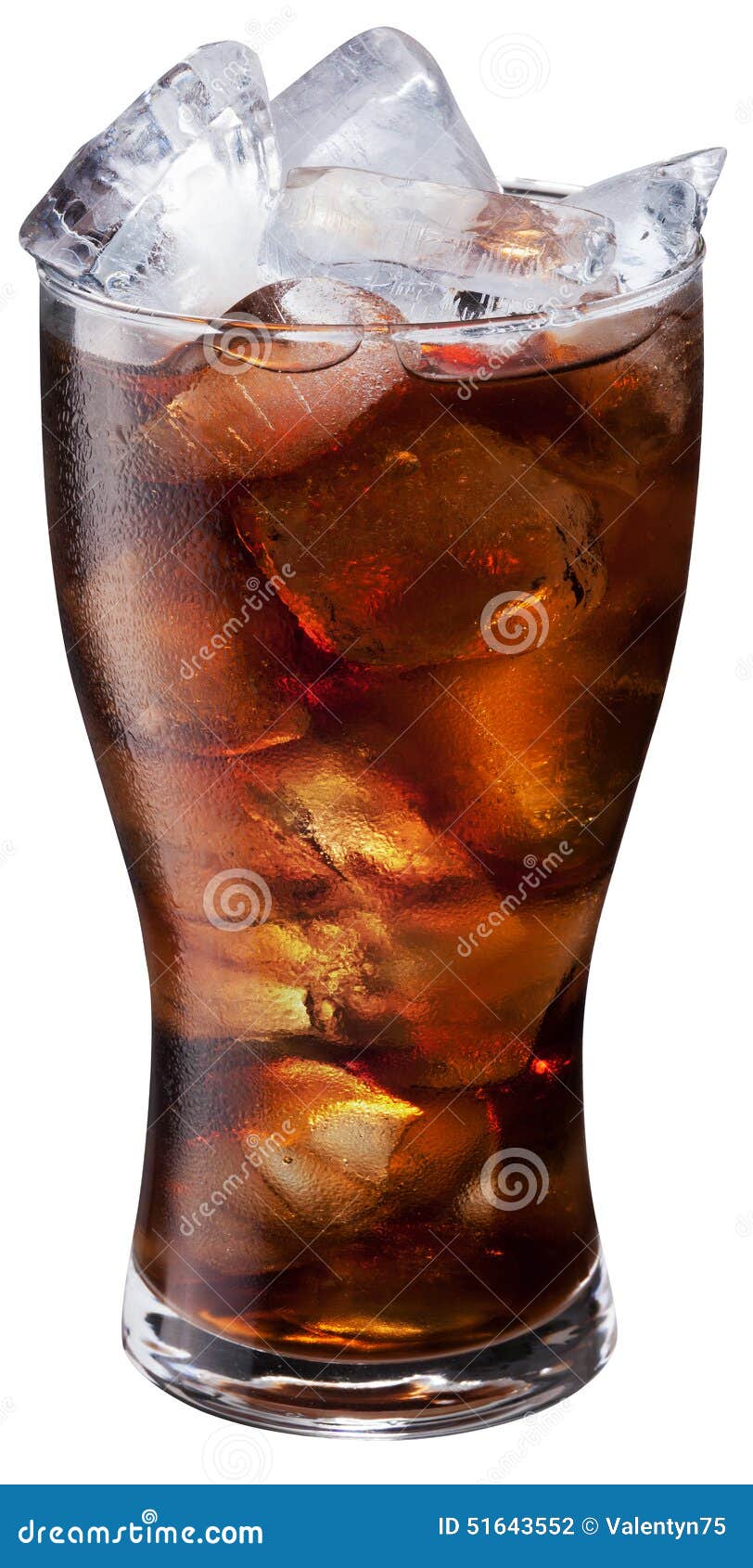 Glass Of Ice Cola On White Background. Stock Photo - Image of frosty ...