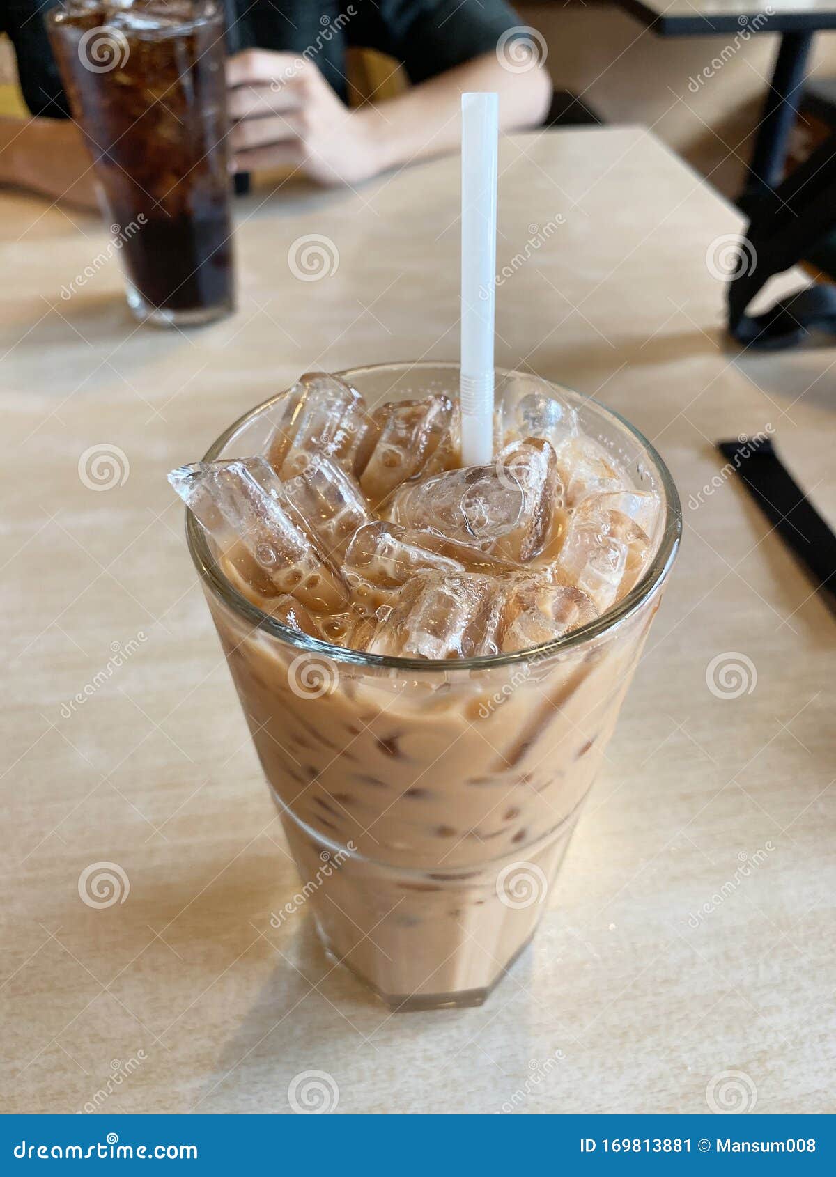 Glass of ice milk tea stock image. Image of mixed, serve - 169813881