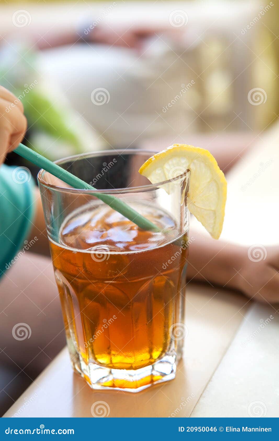 Glass of ice tea stock photo. Image of straw, fruit, yellow - 20950046
