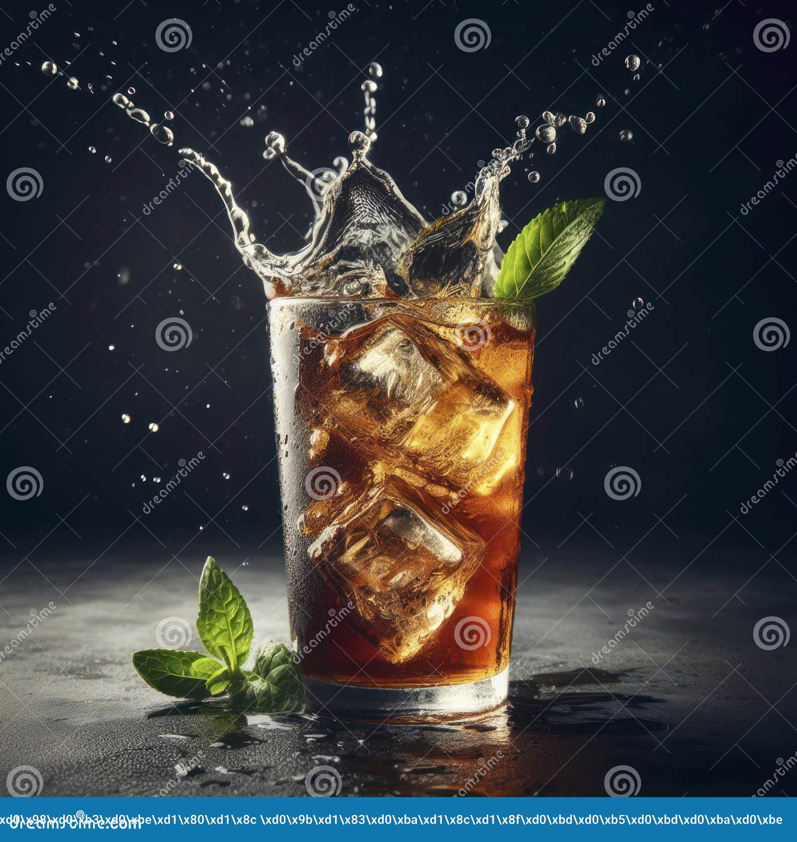 A Glass of Ice Tea with Water Splashing on it. Ai Generative Stock ...