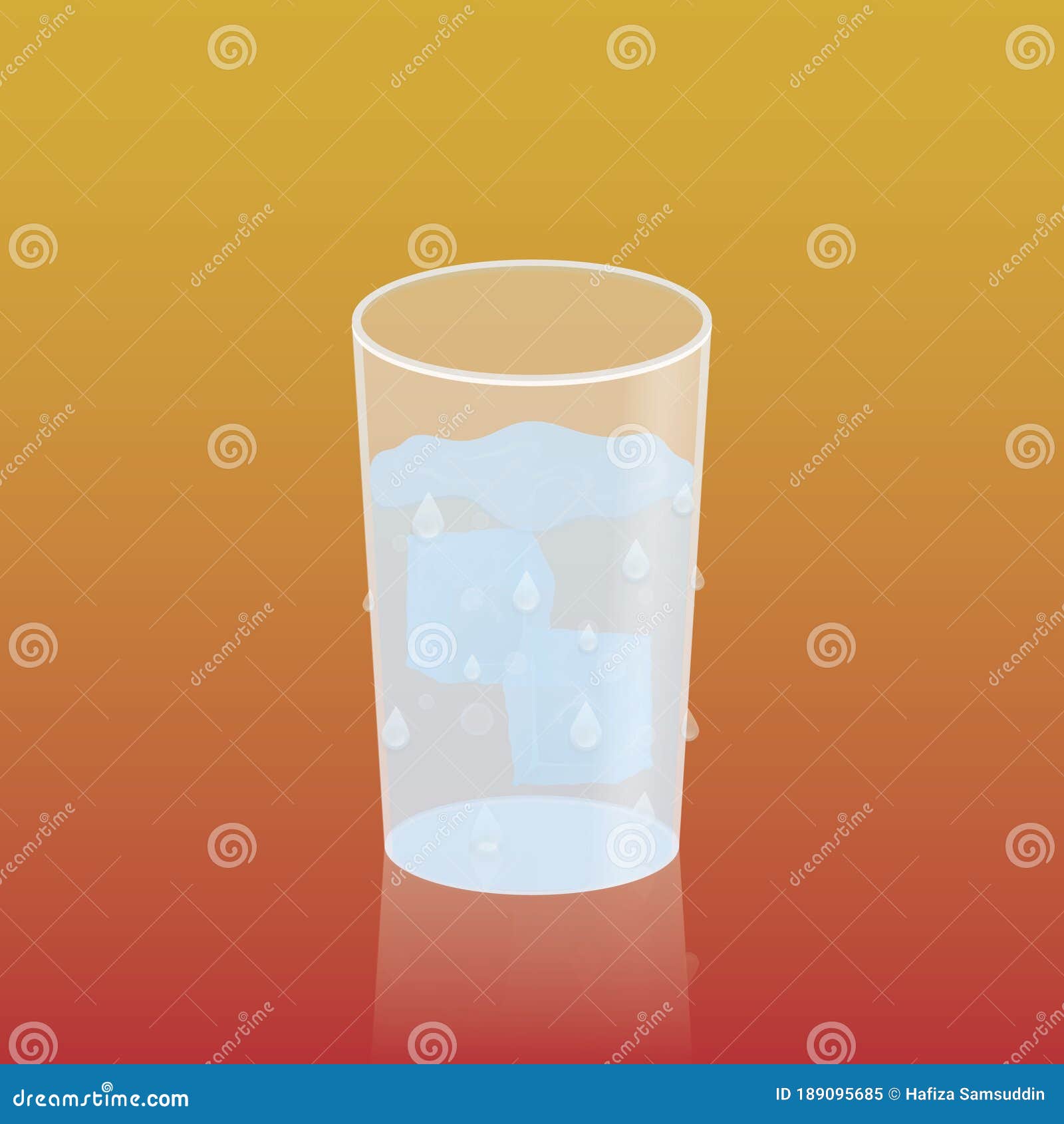 Glass of Ice Water. Vector Illustration Decorative Design Stock Vector ...