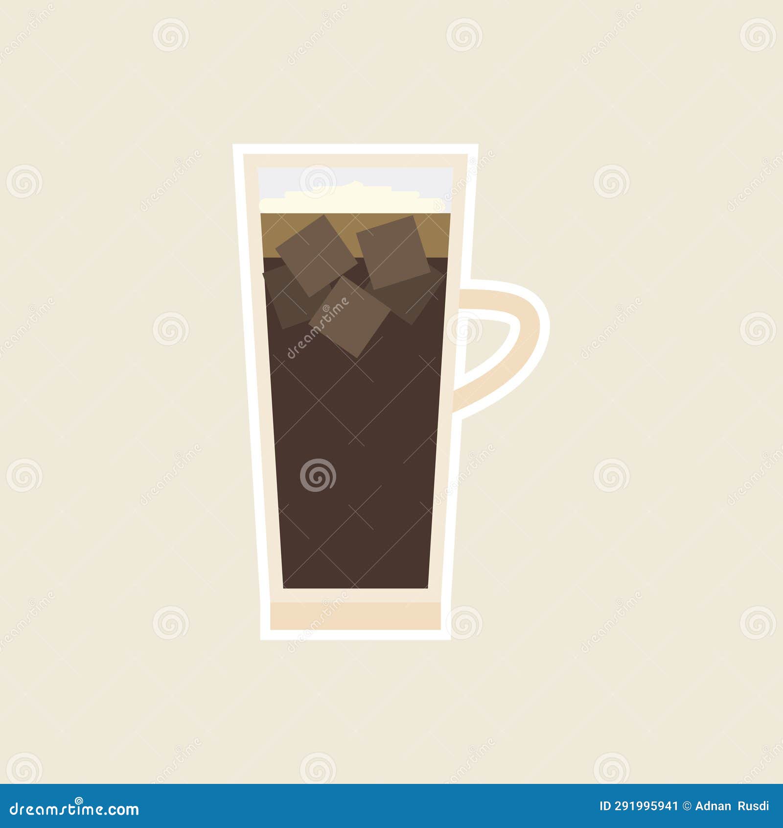 A Glass of Iced Coffee Flat Design Vector Illustration Stock Vector ...