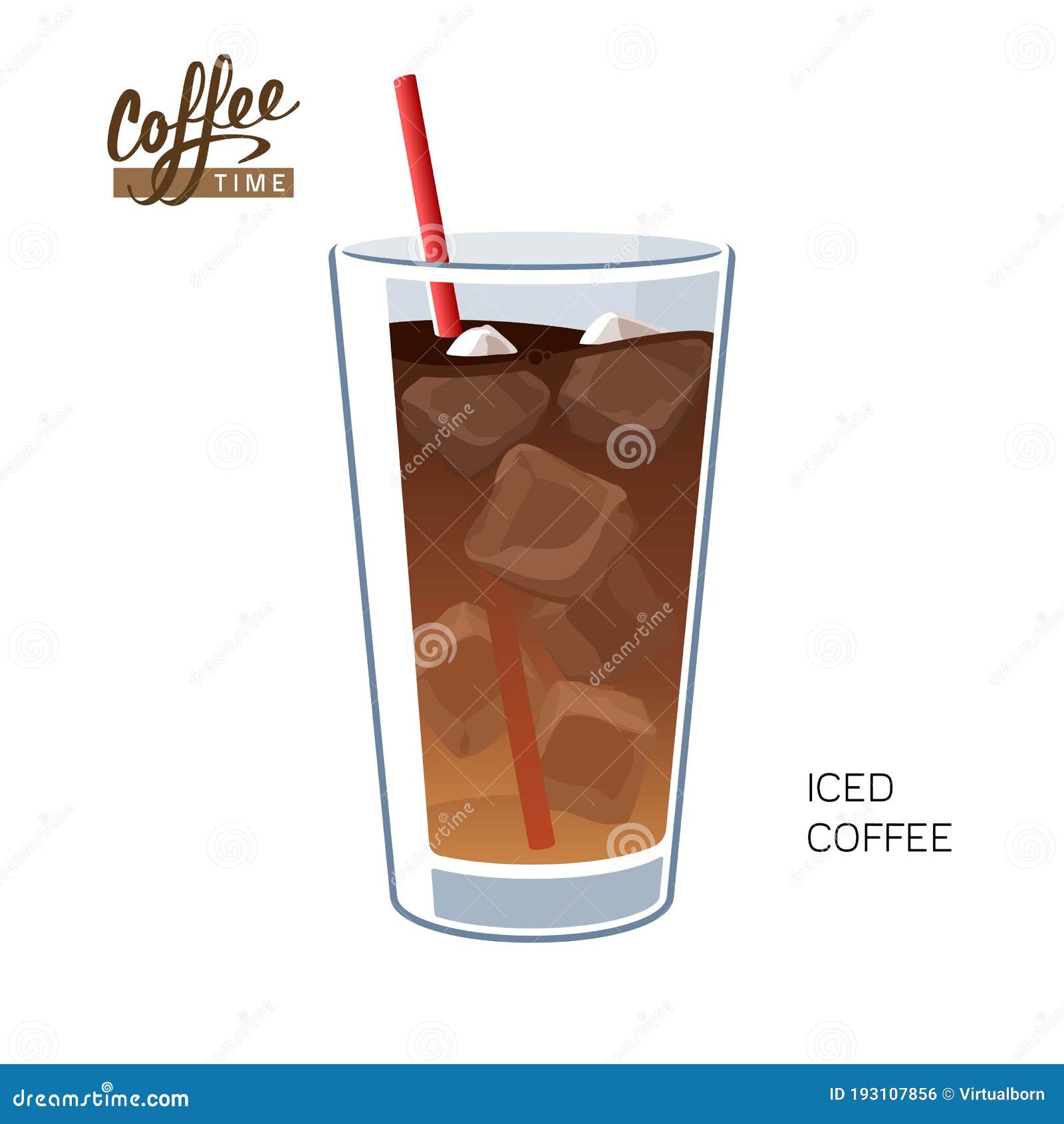 Iced Coffee Retro Poster Vector Illustration | CartoonDealer.com #67947820