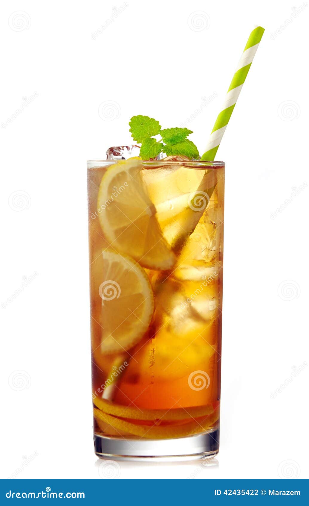 Glass of iced lemon tea stock photo. Image of colorful - 42435422
