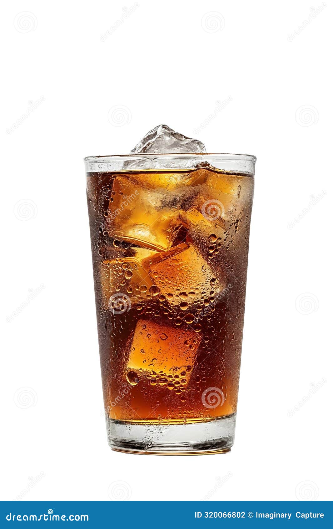 A Glass of Iced Tea with Ice Cubes in it Stock Photo - Image of white ...
