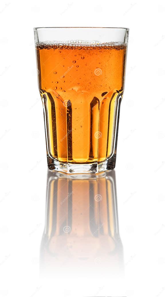 A Glass with Iced Tea on a White Background Stock Photo - Image of ...