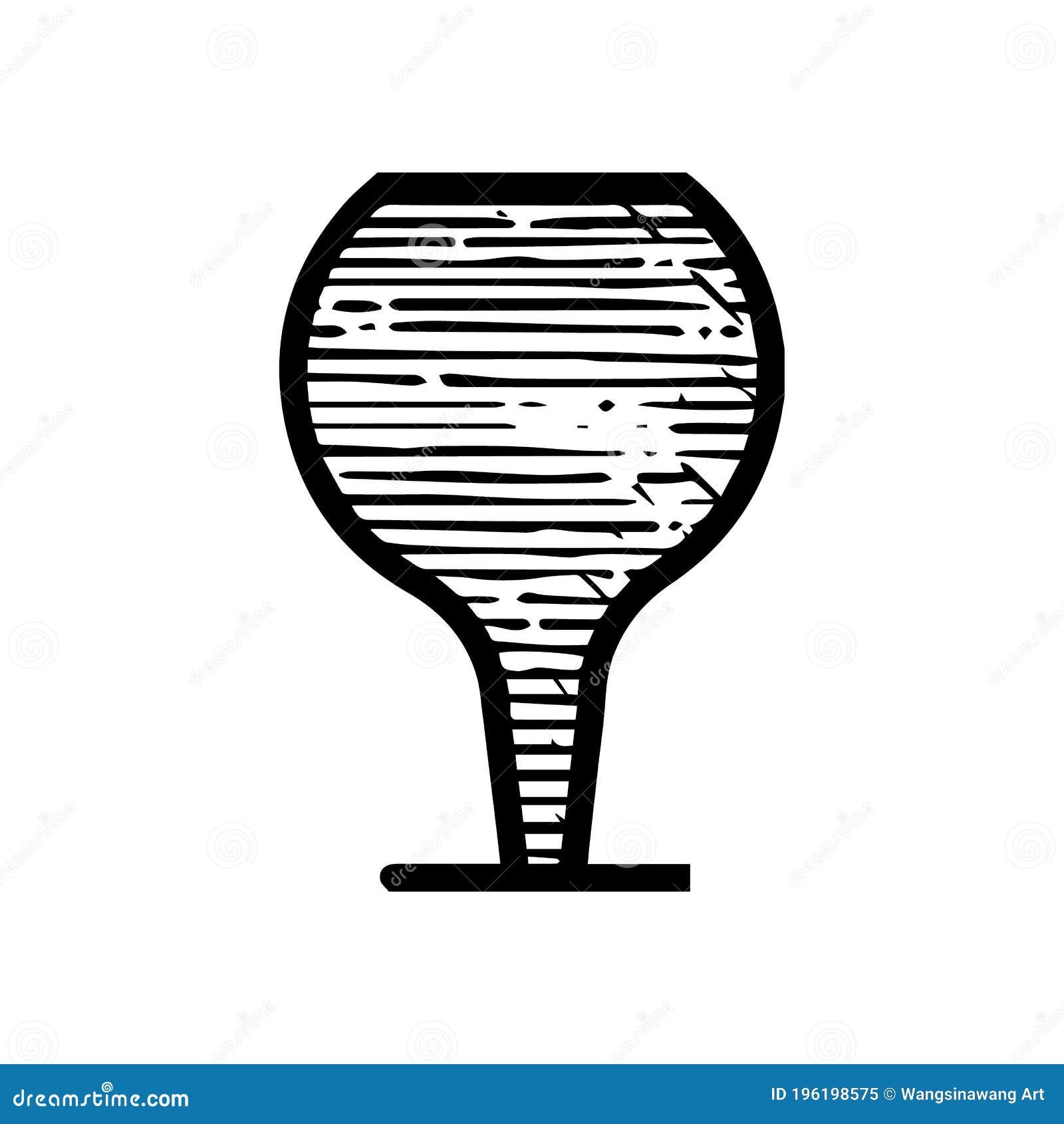 Glass Icon Hand Drawn Vector Illustration Isolated on White Background ...