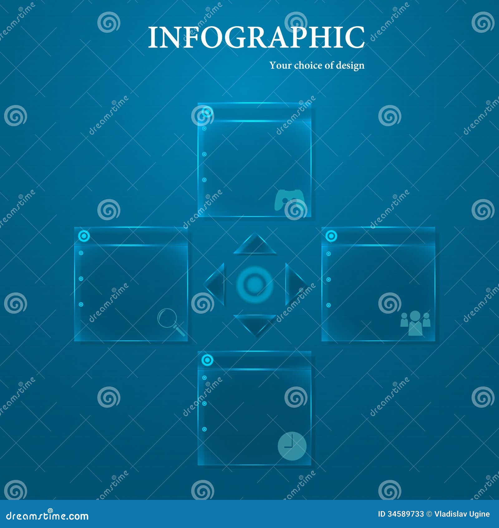 Glass Info-graphic on a Slightly Noticeable Backgr Stock Illustration ...