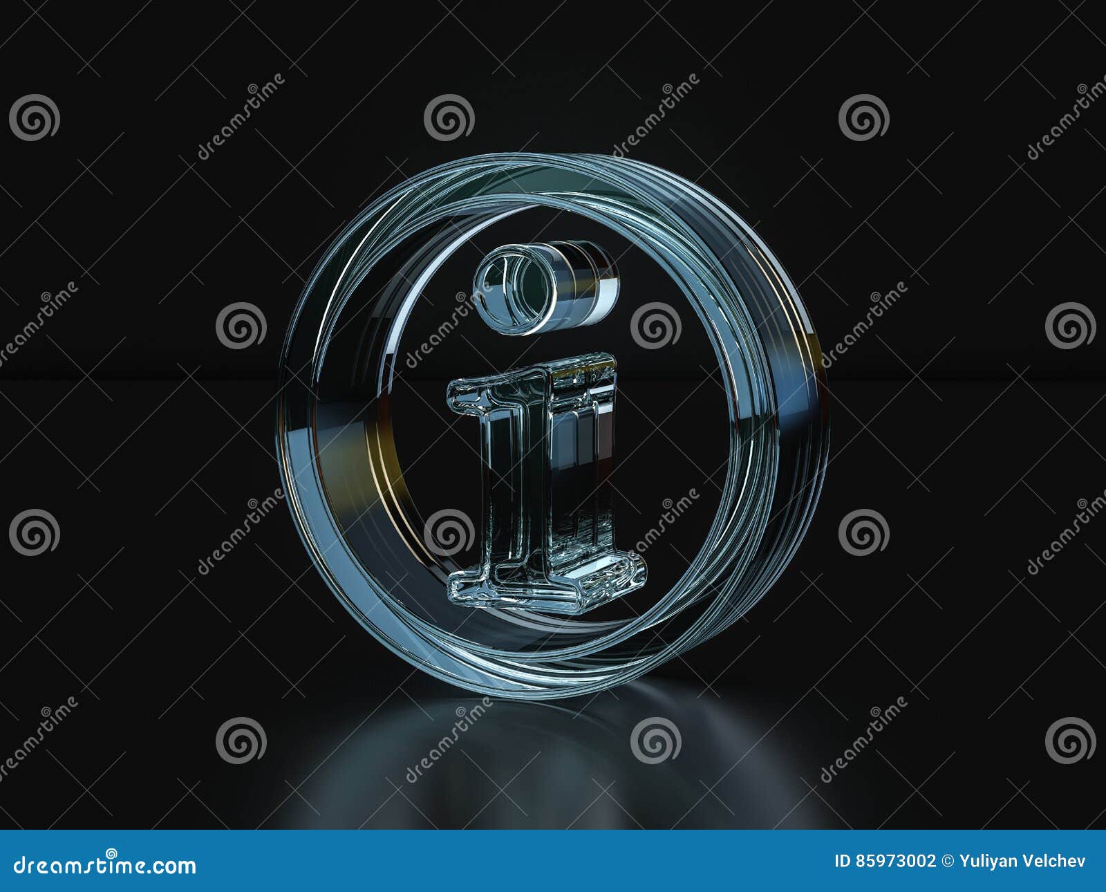 Glass Info Symbol 3D Illustration Stock Illustration - Illustration of ...