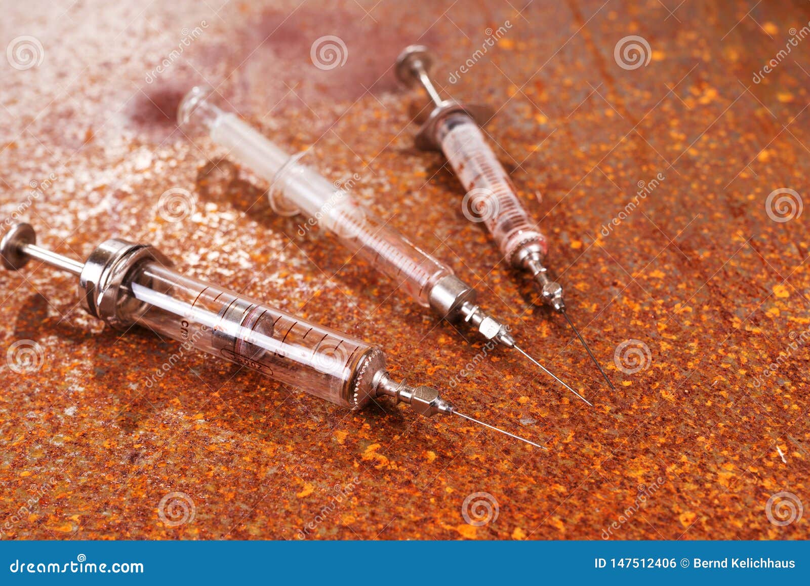 Glass Injection Syringes on Rusty Background Stock Photo - Image of ...