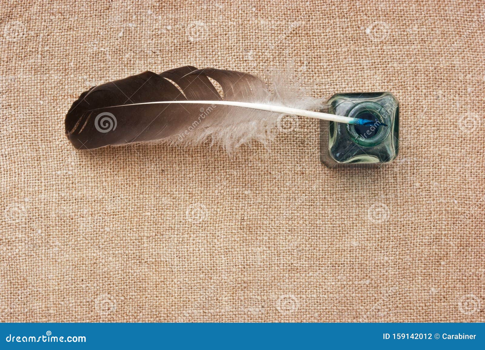 Glass Inkwell with a Quill Pen Stock Photo - Image of business, revival ...