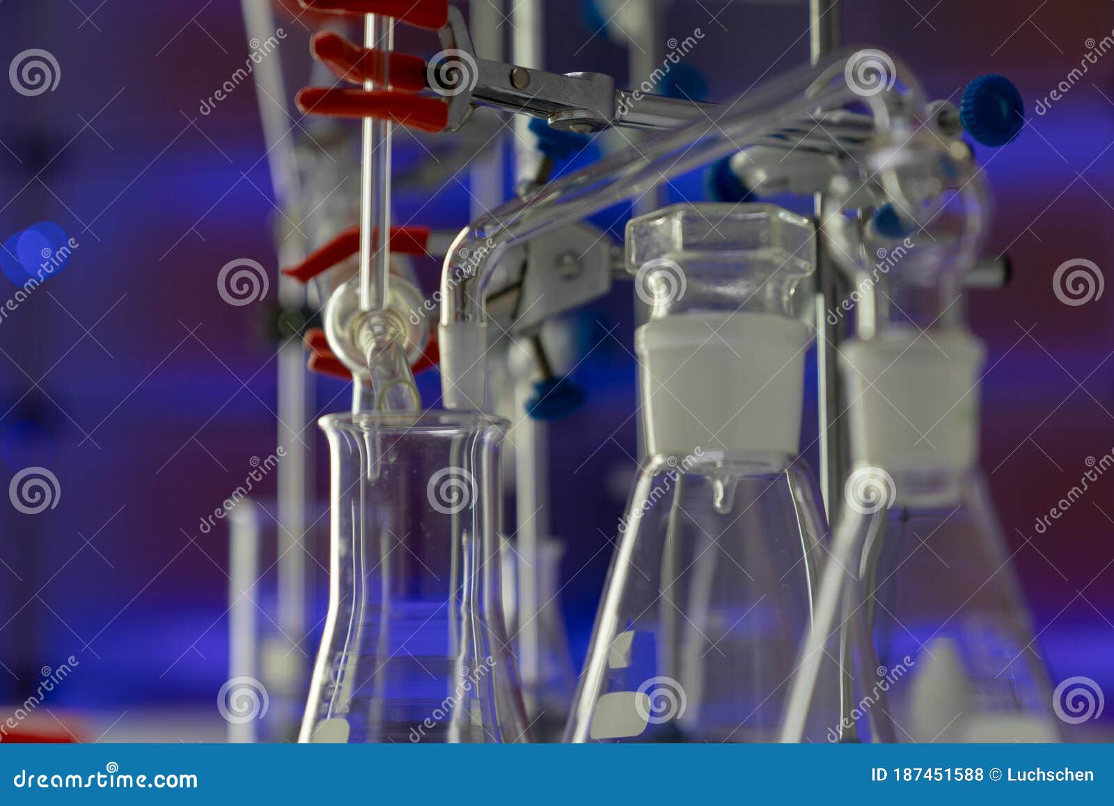 Glass Instruments in the Laboratory of Chemical Synthesis Stock Photo ...