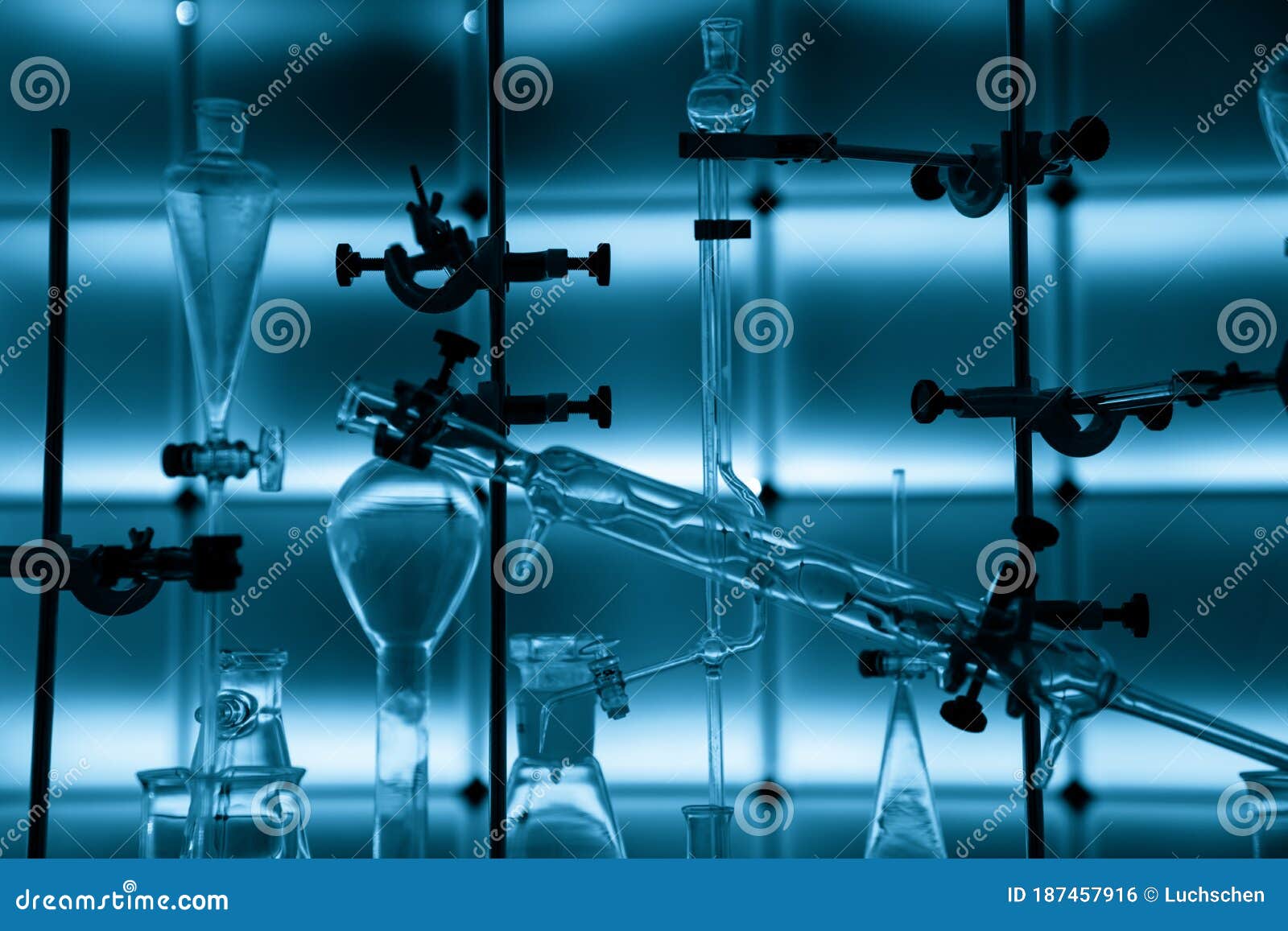Glass Instruments in the Laboratory of Chemical Synthesis Stock Photo ...