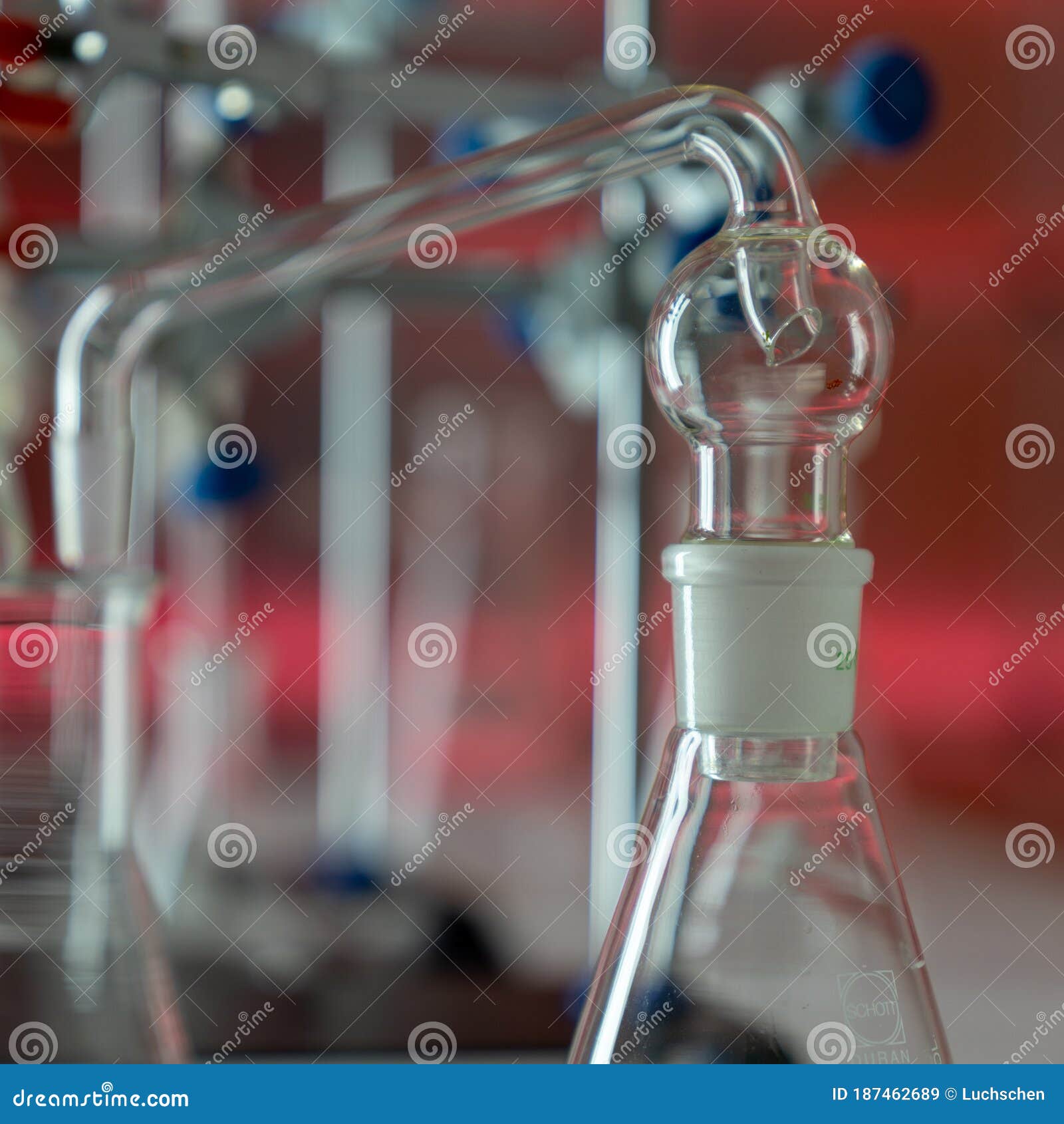 Glass Instruments in the Laboratory of Chemical Synthesis Stock Image ...