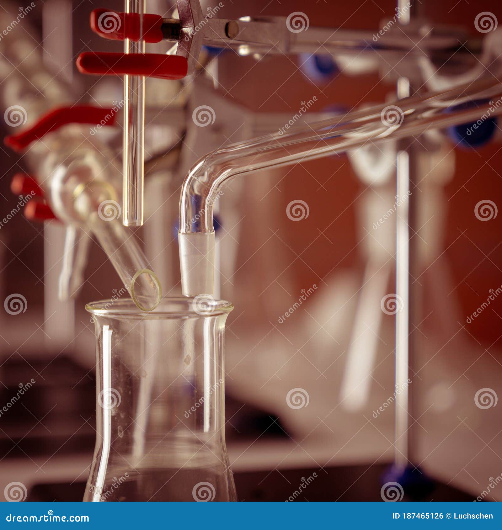 Glass Instruments in the Laboratory of Chemical Synthesis Stock Photo ...