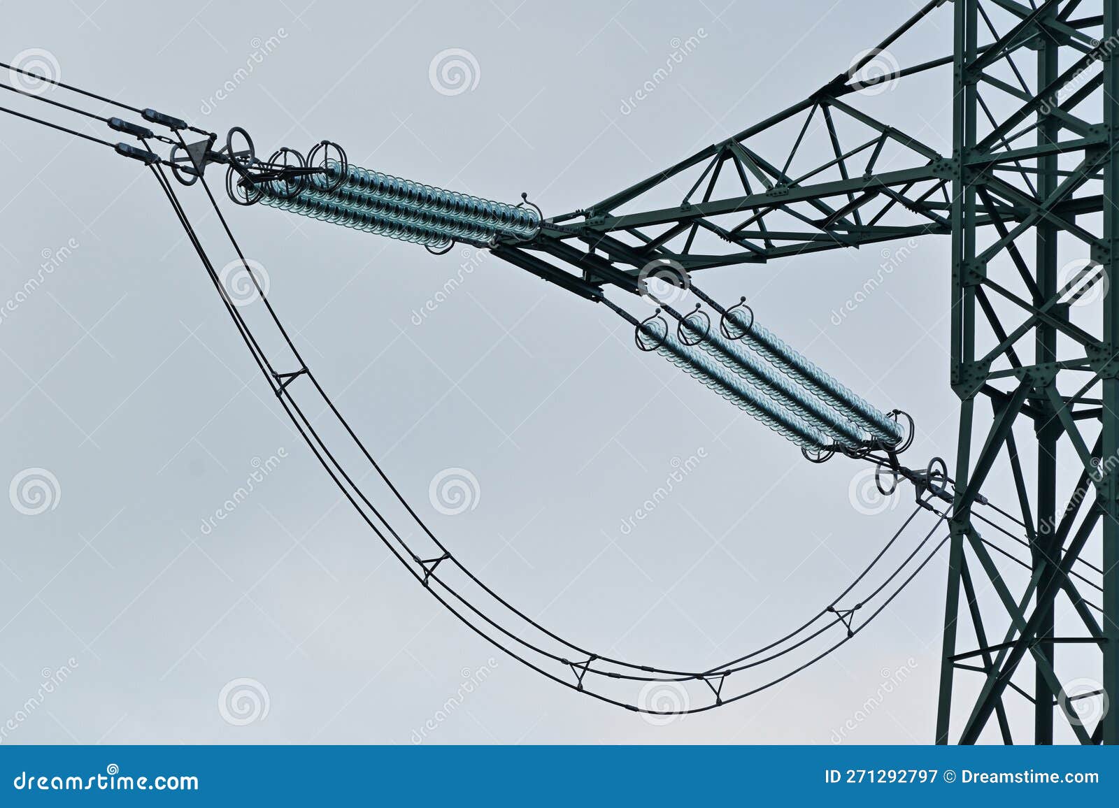 Disk Insulators Made Of Hardened Glass On A Power Transmission Line ...