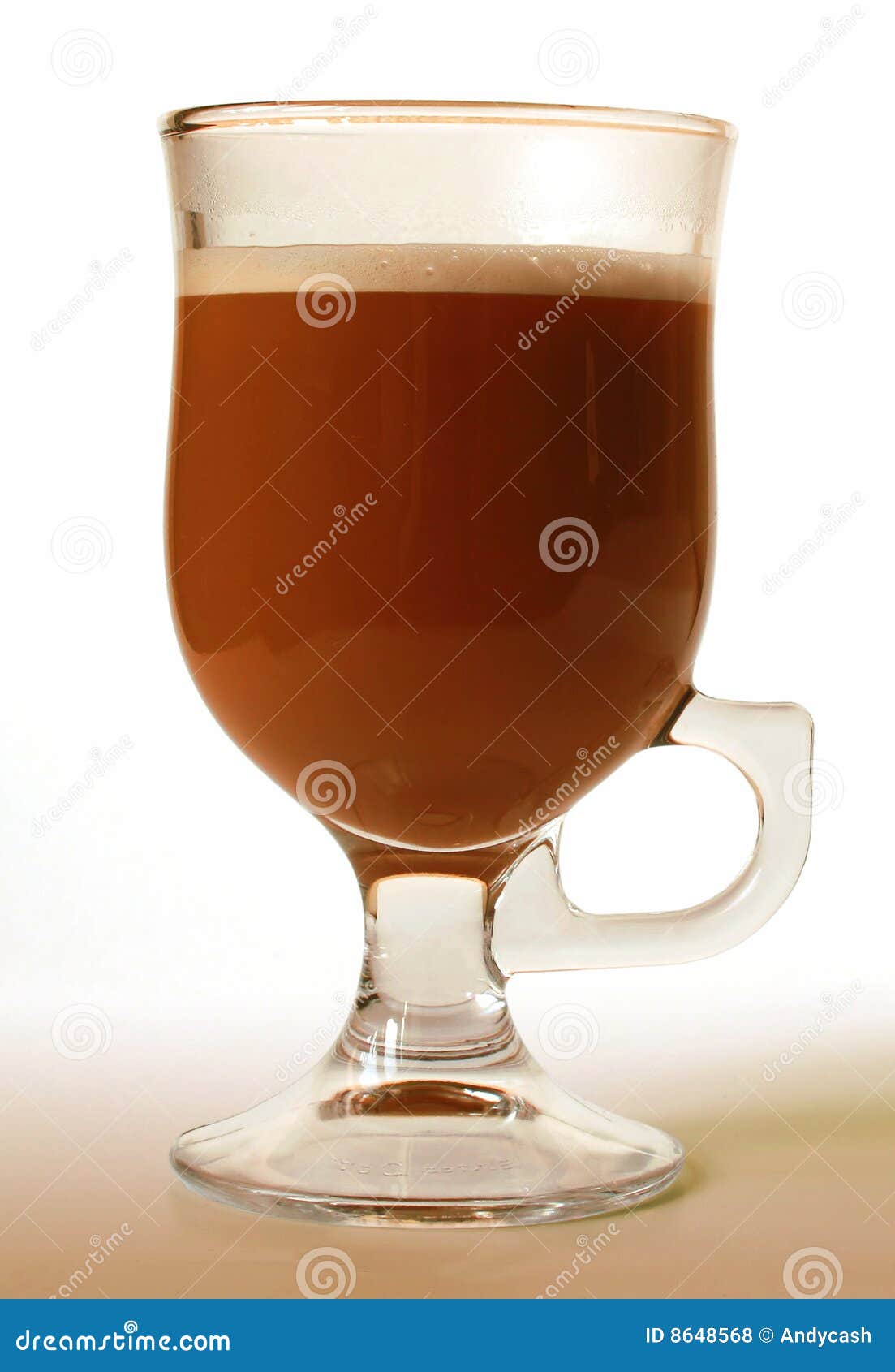 Glass Of Irish Coffee On A Table. Classic Irish Coffee Saved On A Dark ...