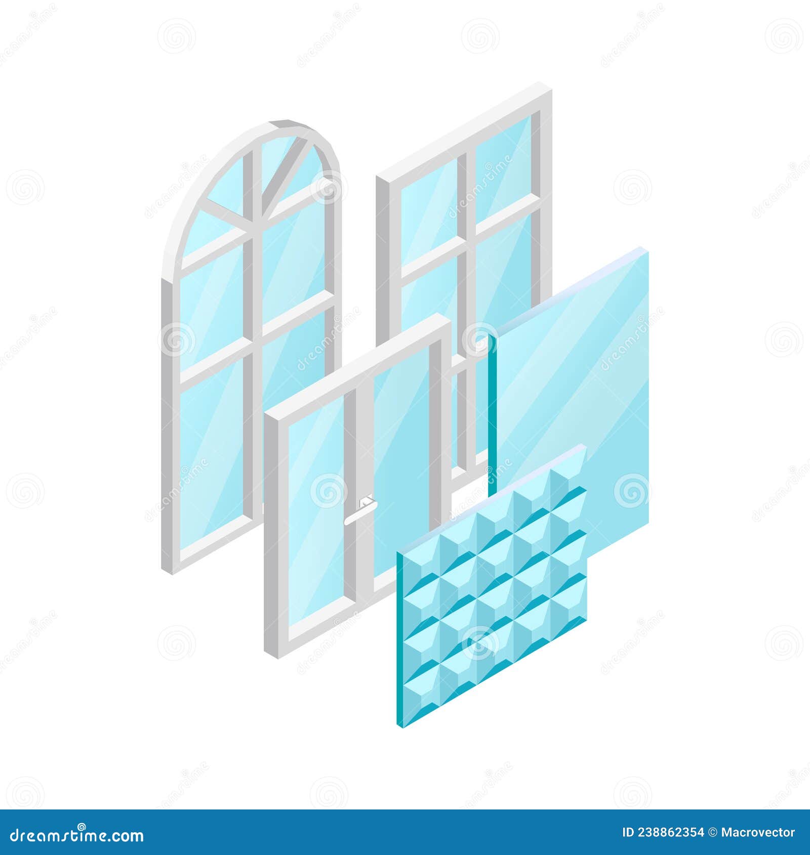 Glass Isometric Icon stock vector. Illustration of glossy - 238862354