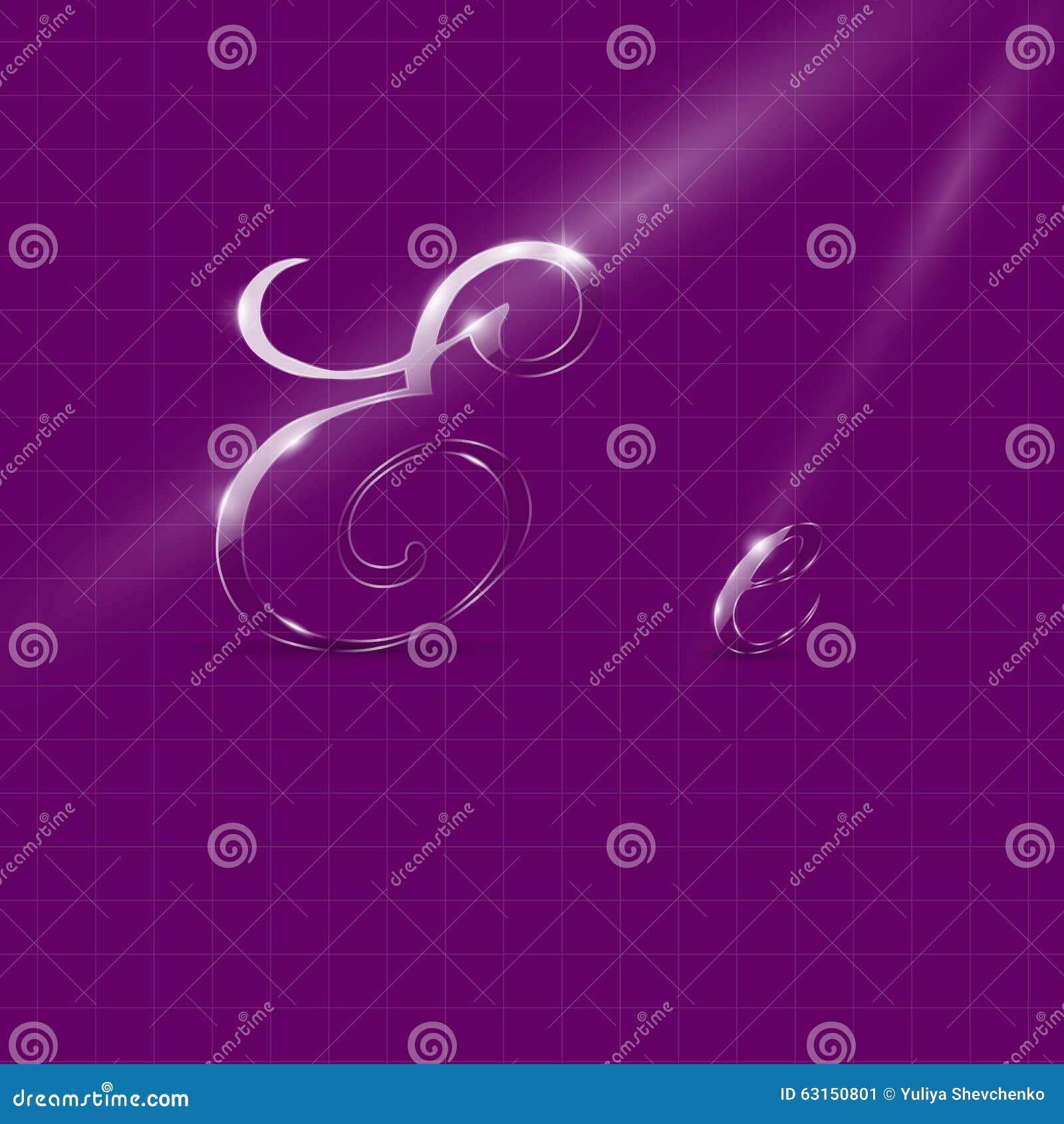 Glass Italic Letters E stock vector. Illustration of sign - 63150801