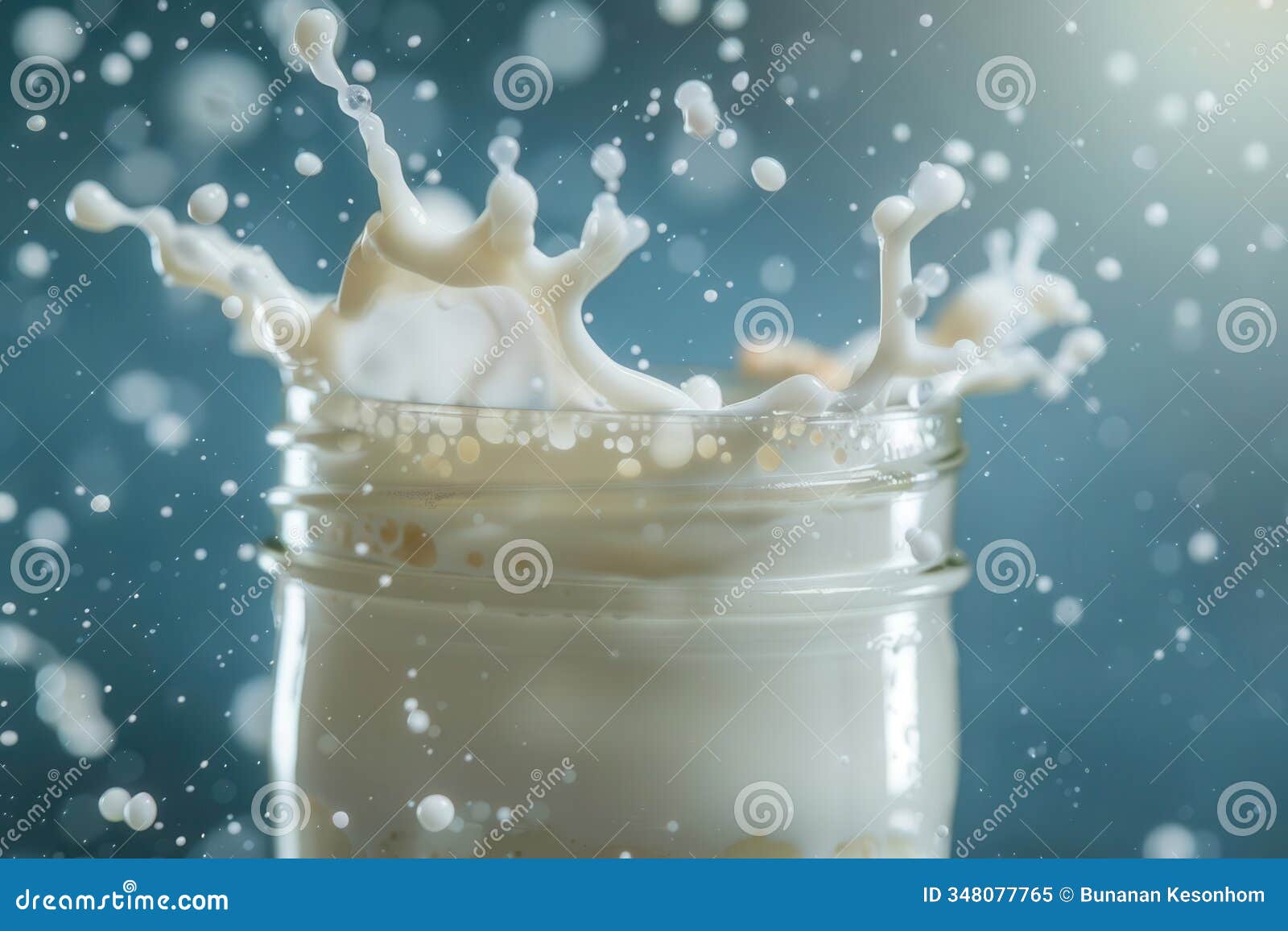 Glass Jar Bottom with Milk Splash, Breakfast Freshness, Dynamic Dairy ...