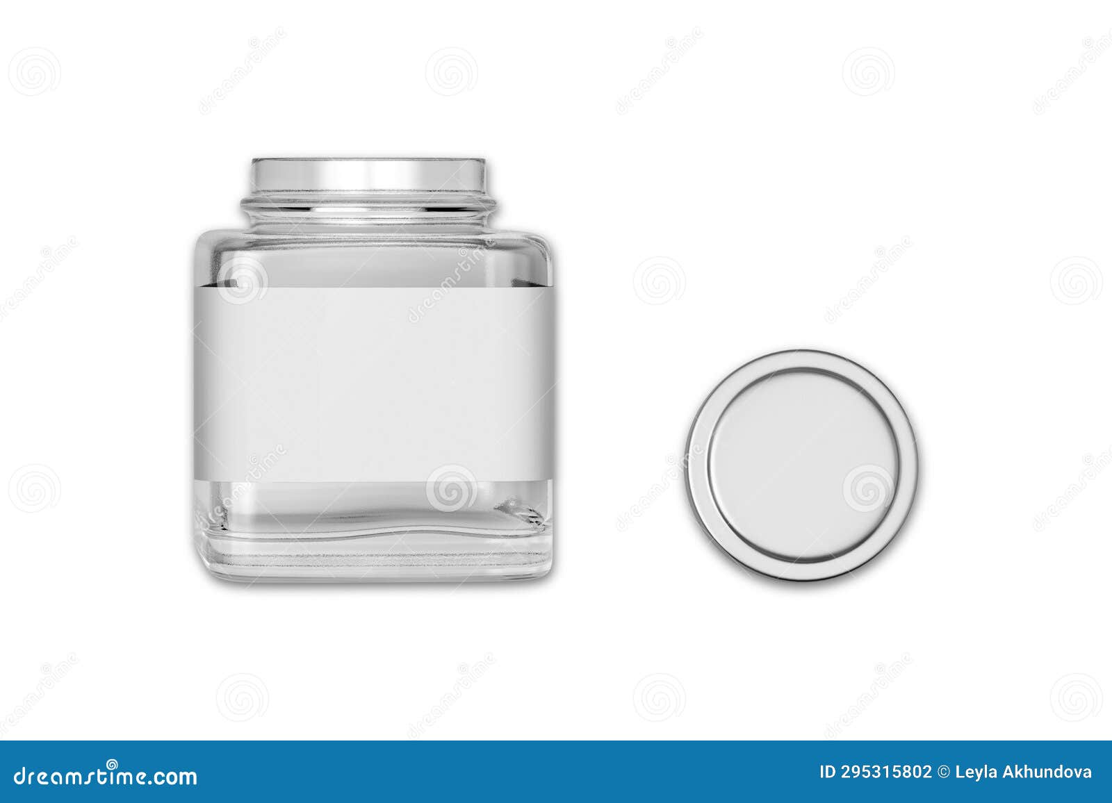 Glass Jar for Canning and Conservation. Square Shape with Right Angles ...