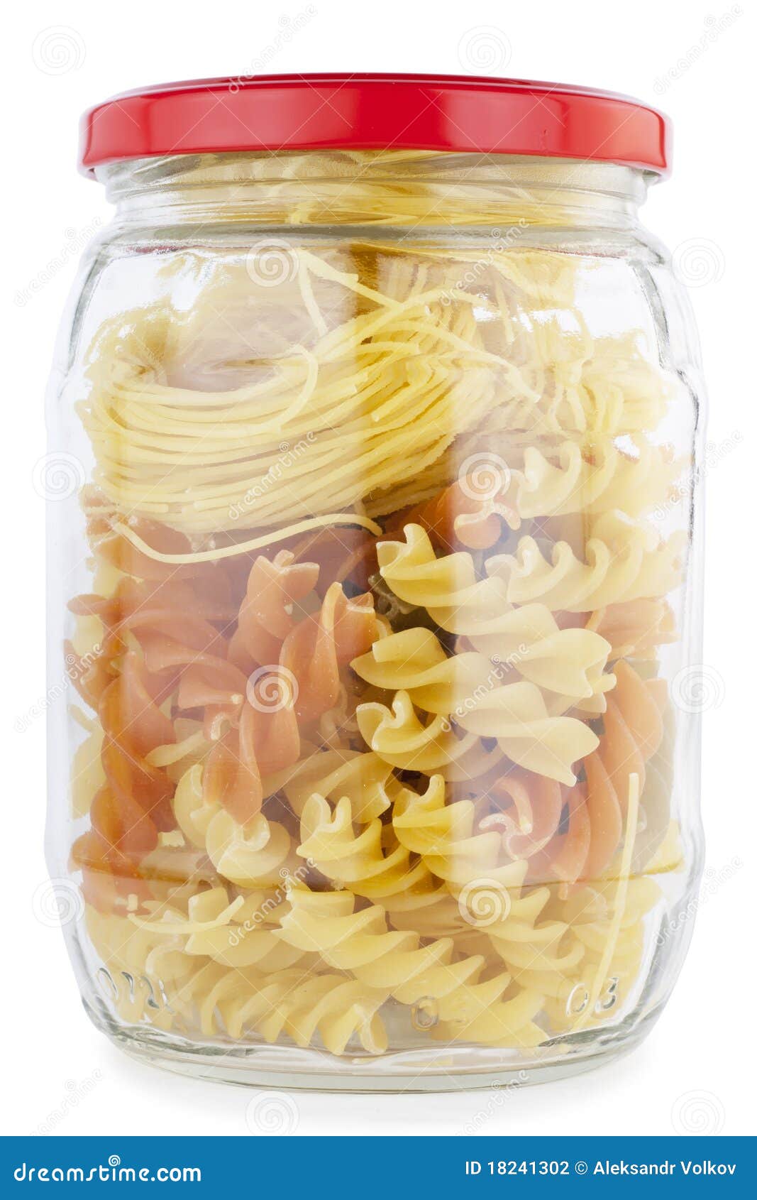 Glass Jar is Filled by Macaroni and Paste Stock Photo - Image of group ...
