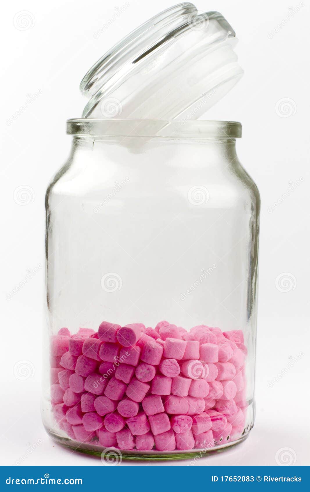 Glass Jar Filled with Pink Candy Stock Image - Image of musk, coated ...